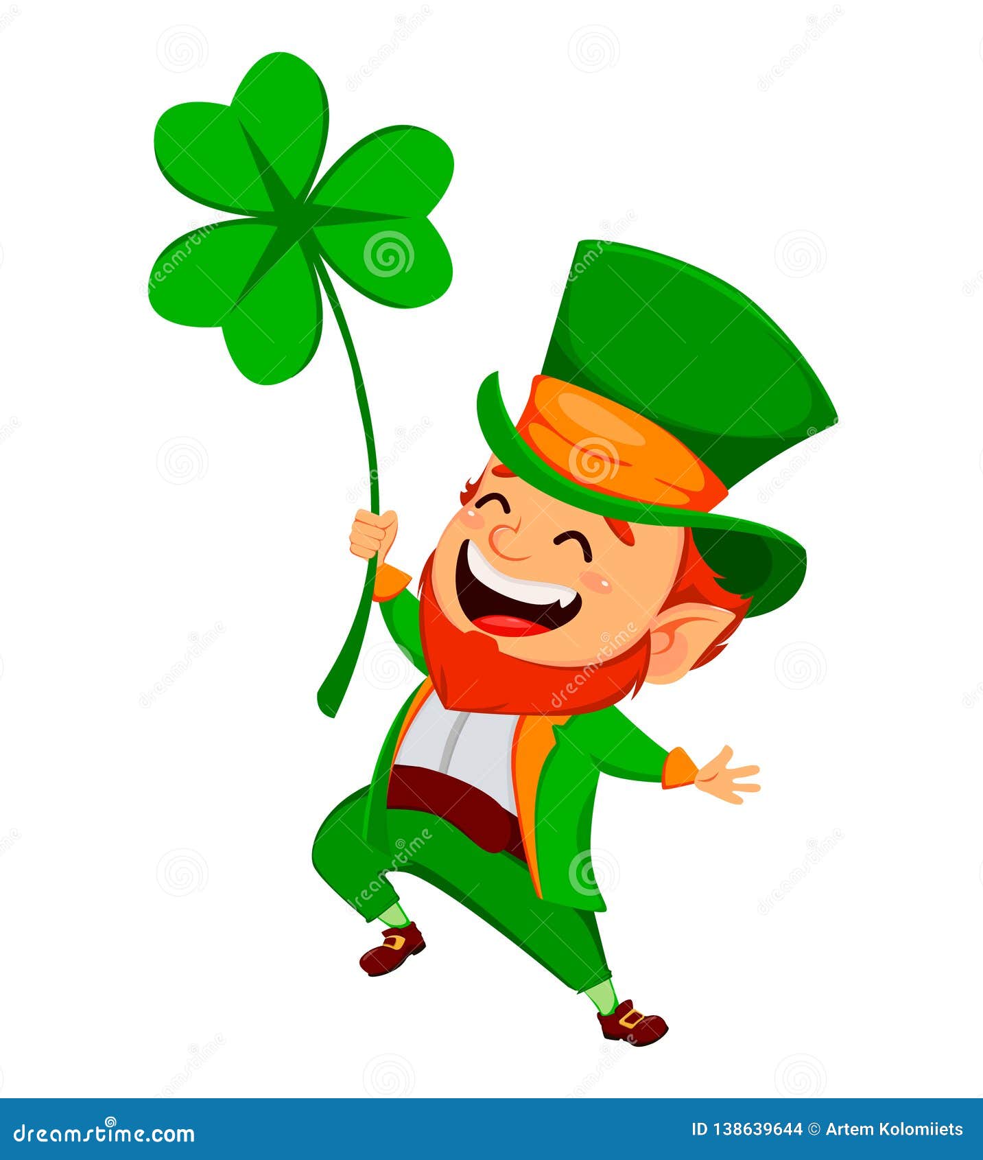 Saint Patrick Day Cartoon Character Leprechaun Stock Vector