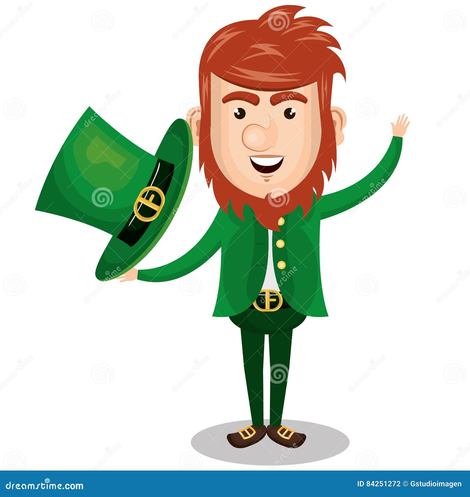 Classic Leprechaun In Green Outfit Set Of Emoji Illustrations With ...