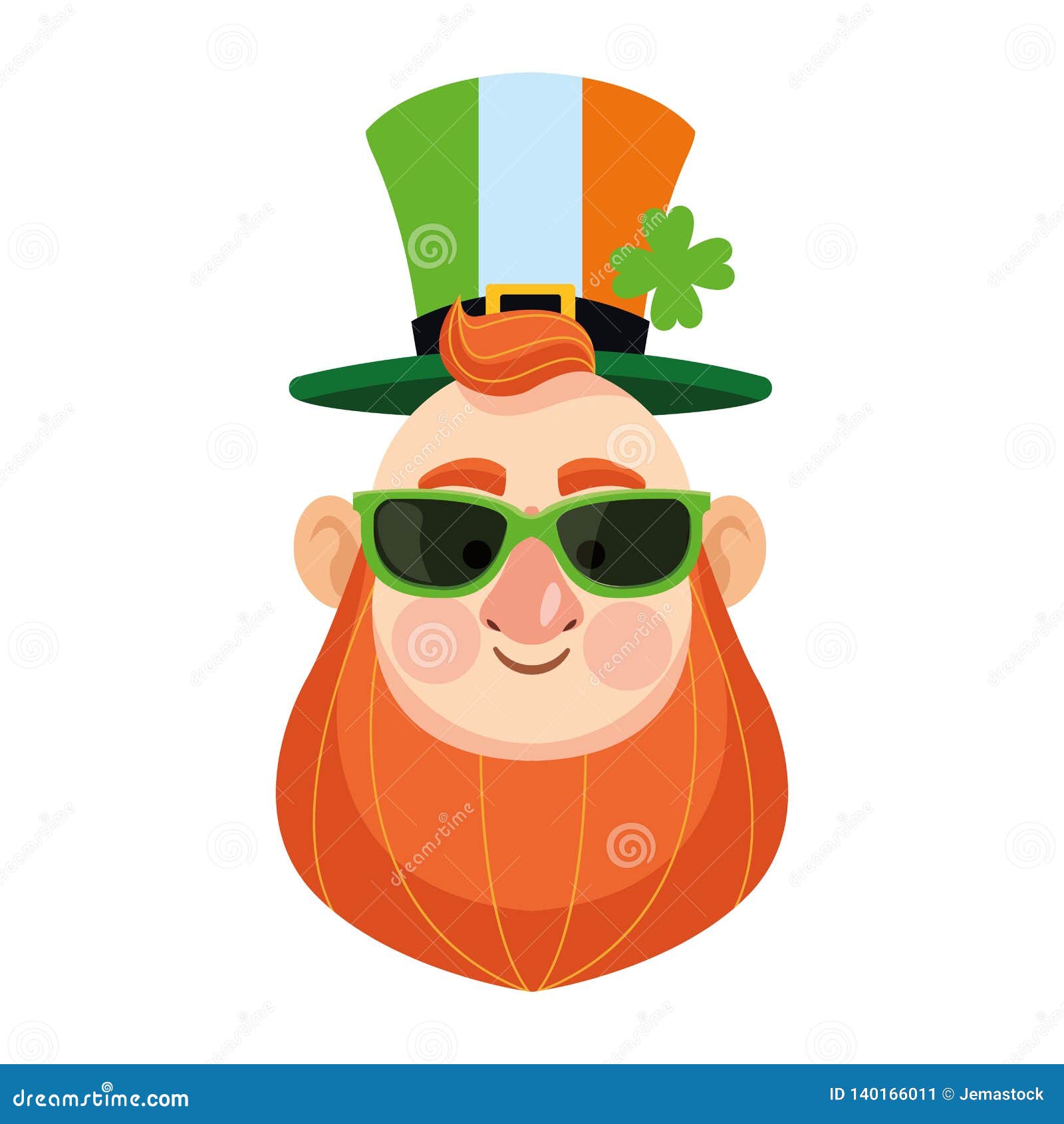 Saint patrick elf face stock vector. Illustration of irish - 140166011