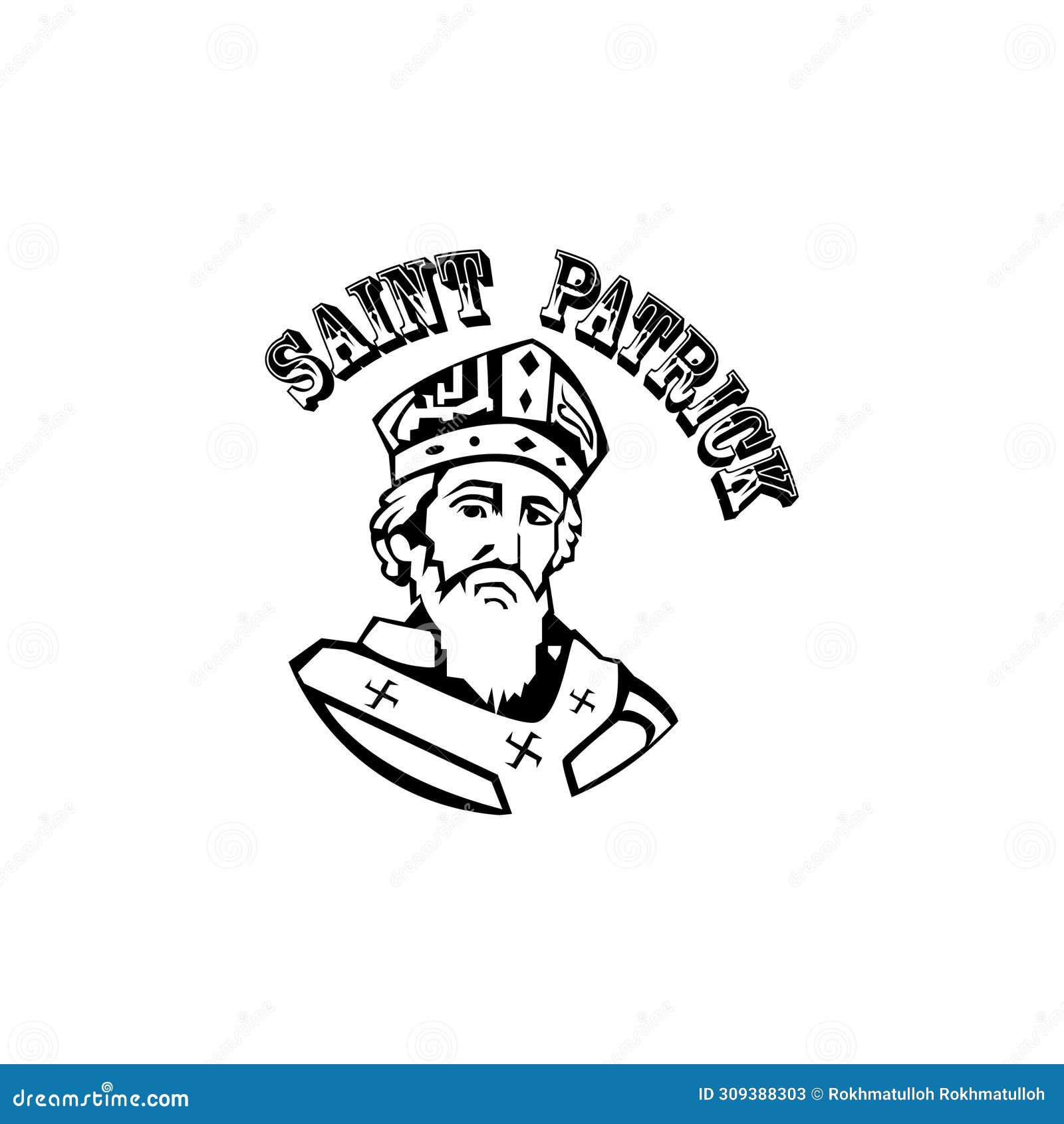 Saint Patrick Face Illustration Design Vector King Stock Vector ...