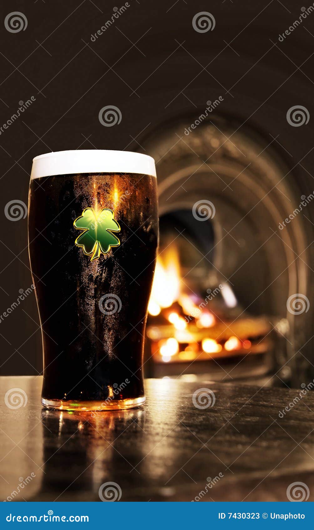 Saint Patrick S Irish Black Beer in a Pub Stock Image - Image of ...