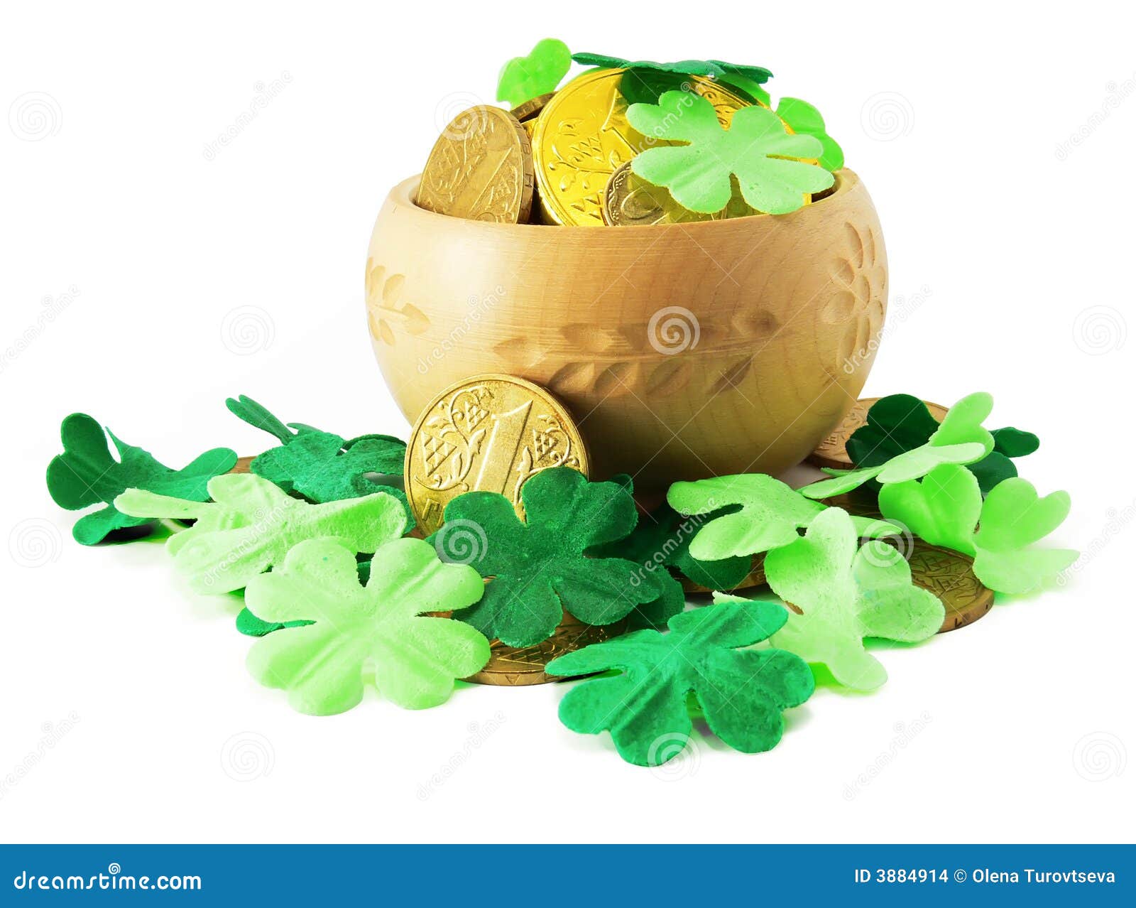 Saint Patrick S Pot with Gold and Shamrock Stock Photo - Image of ...