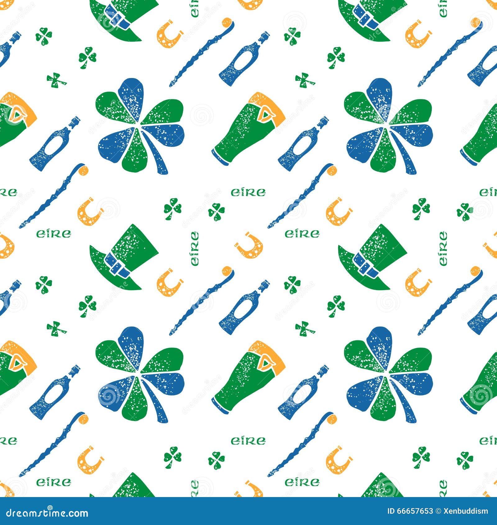 Saint Patrick Seamless Pattern Stock Illustration - Illustration of ...