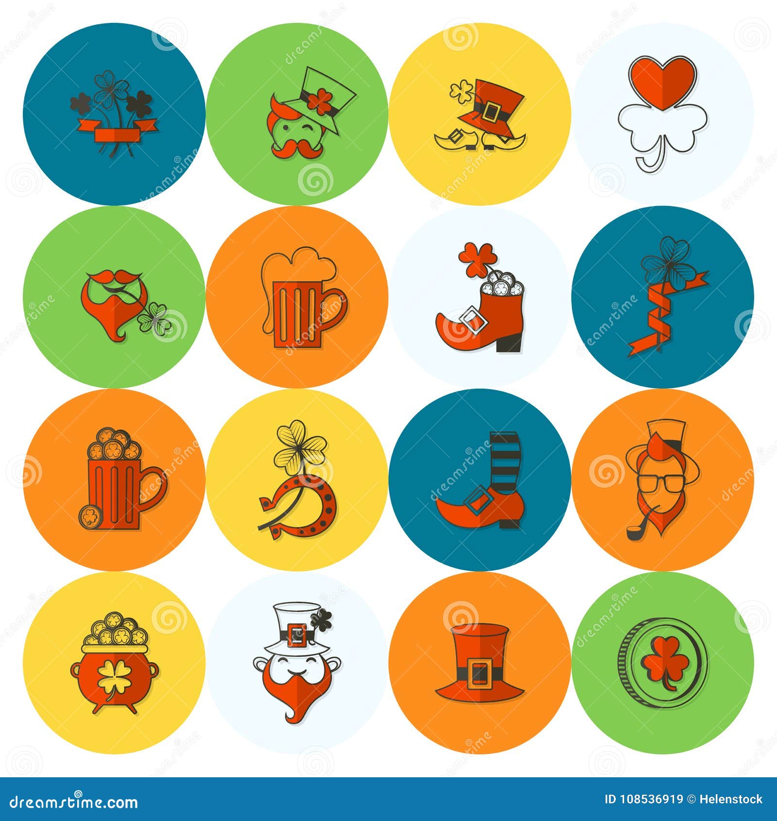 Saint Patricks Day Icon Set Stock Vector - Illustration of march, flag ...