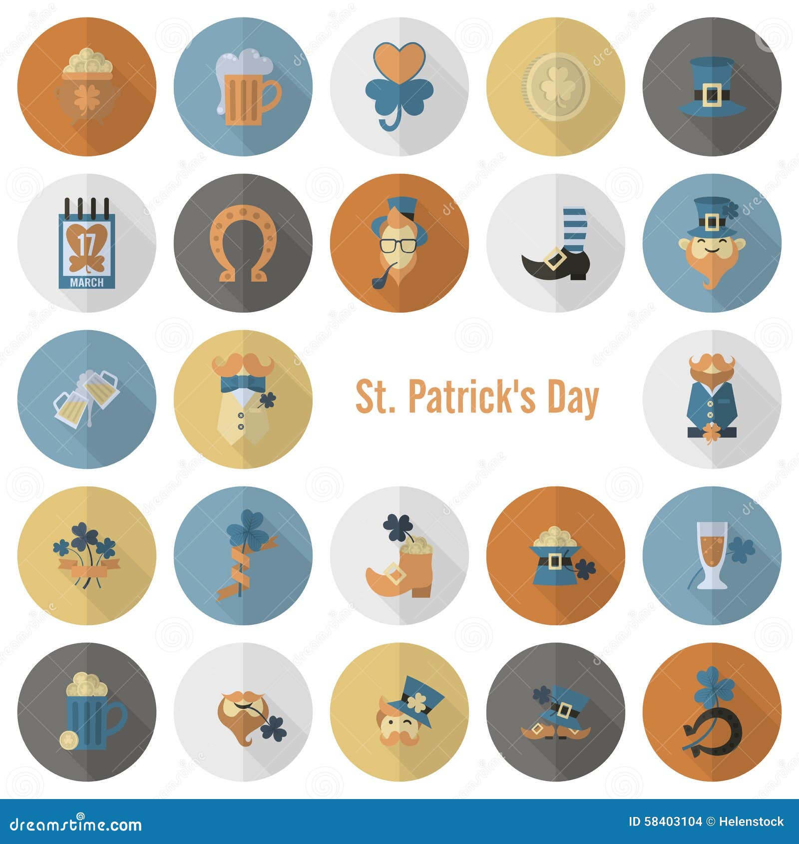 Saint Patricks Day Icon Set Stock Vector - Illustration of march ...