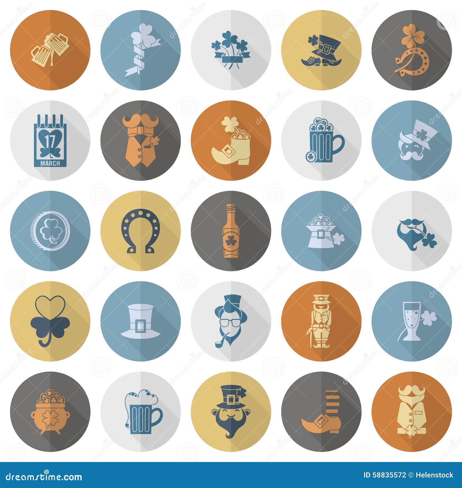 Saint Patricks Day Icon Set Stock Vector - Illustration of flag ...