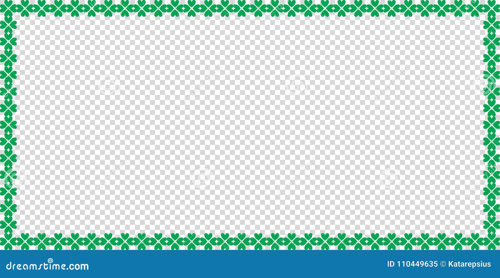 Saint Patricks Day Rectangle Border Made of Clover Stock Vector ...