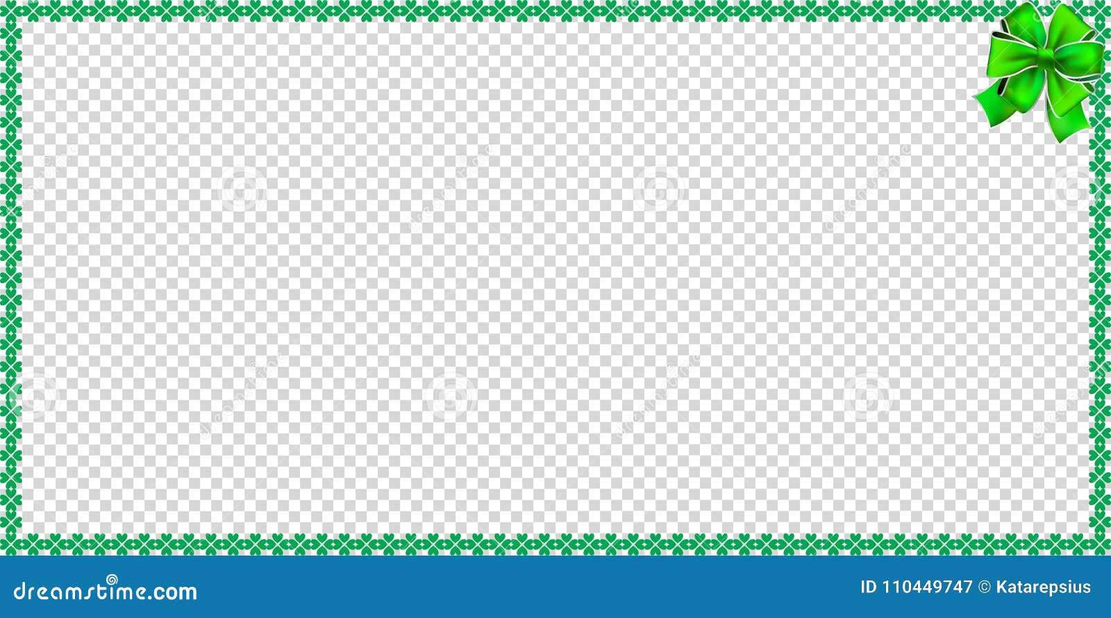 Saint Patricks Day Rectangle Bordering with Shamrocks, Bow Stock Vector ...