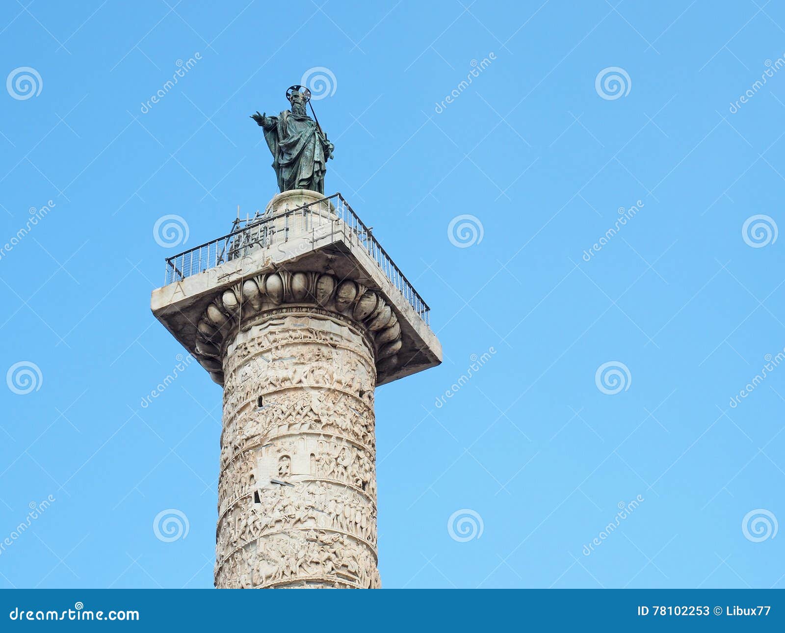 Saint Paul Statue Marcus Aurelius Column Rome, Italy Stock Image ...