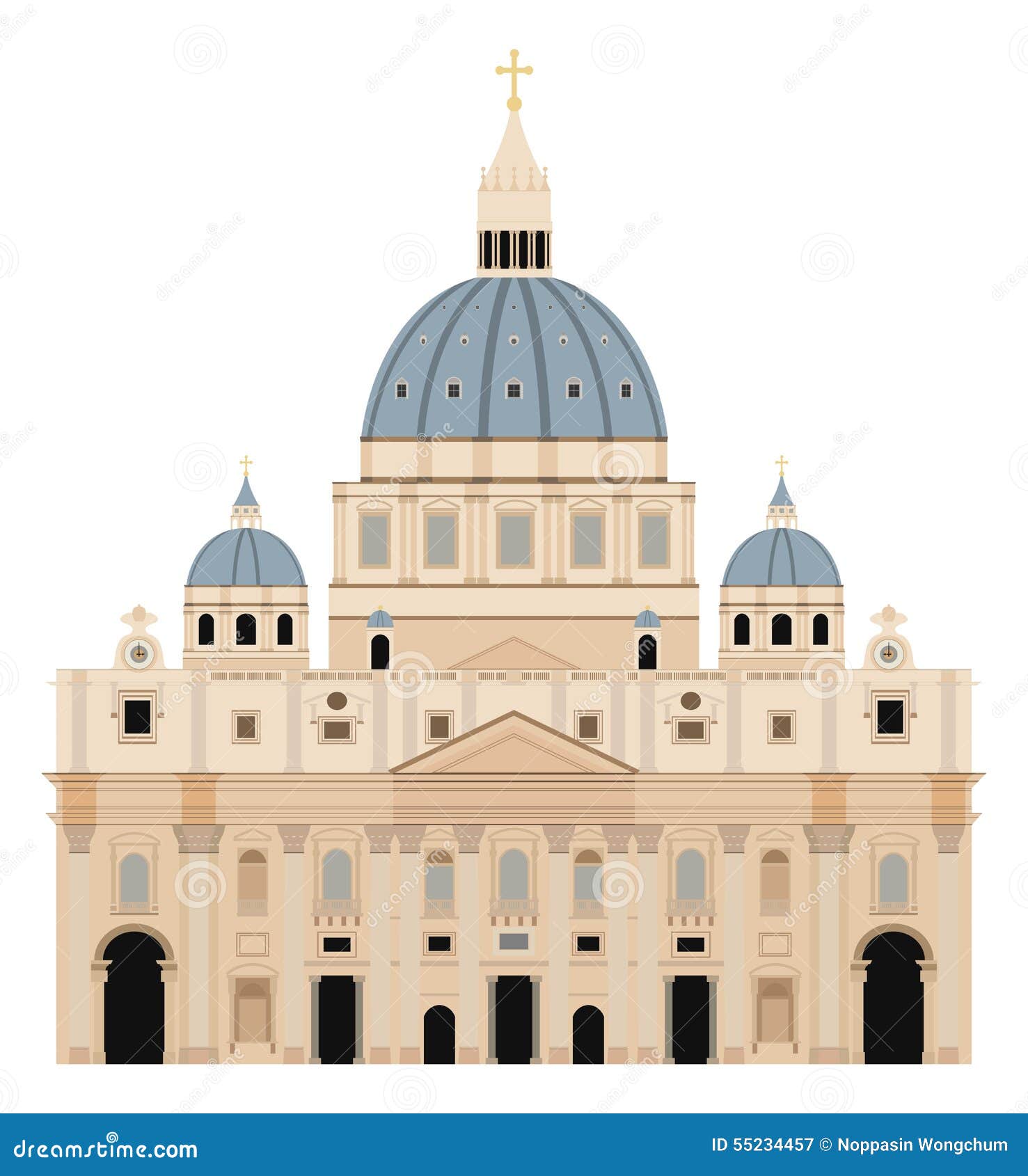 Saint Peter Meeting Man Vector Illustration | CartoonDealer.com #268152026