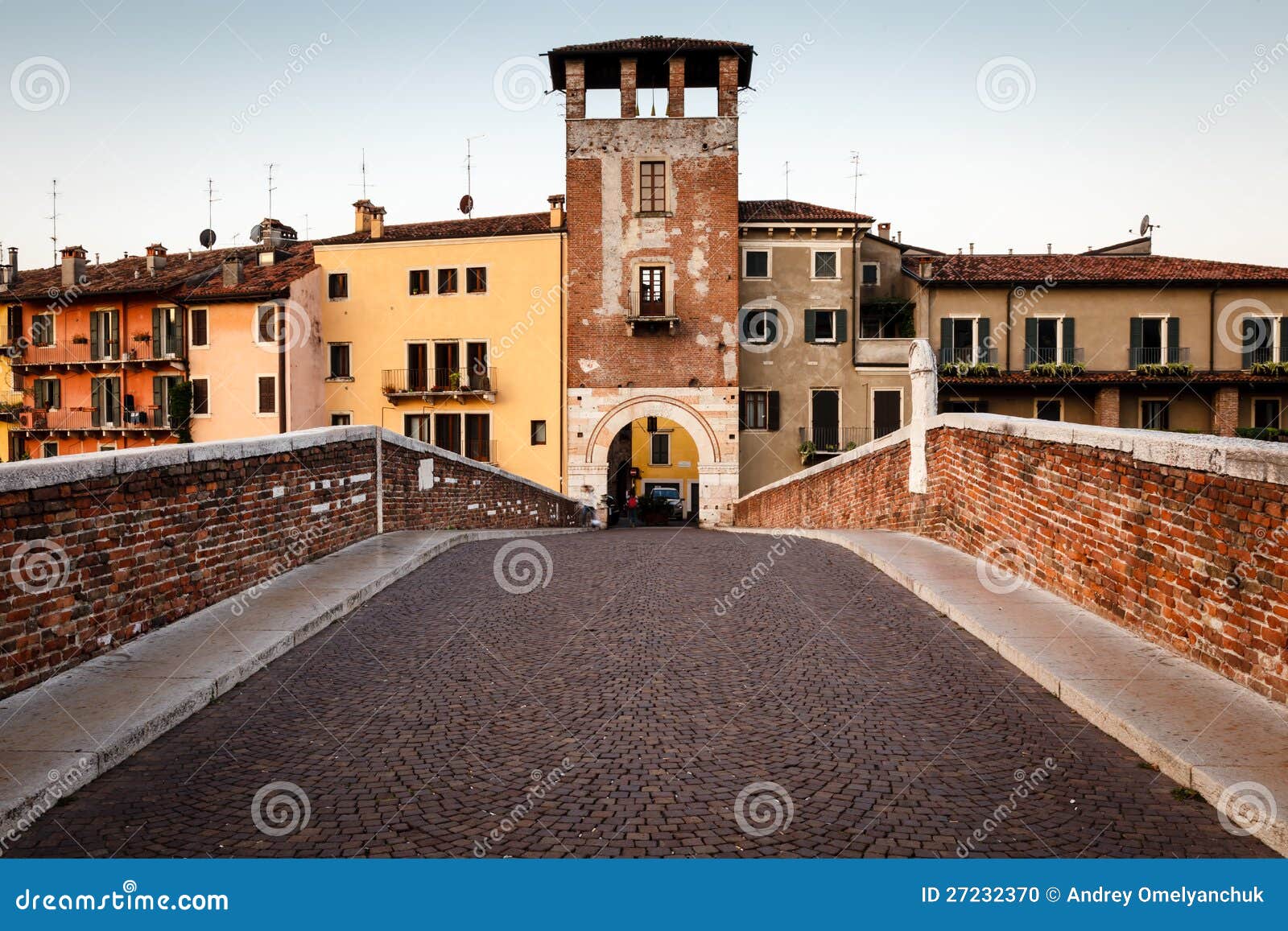 Saint Peter Bridge Over Adige River Stock Photo - Image of bridge, roof ...