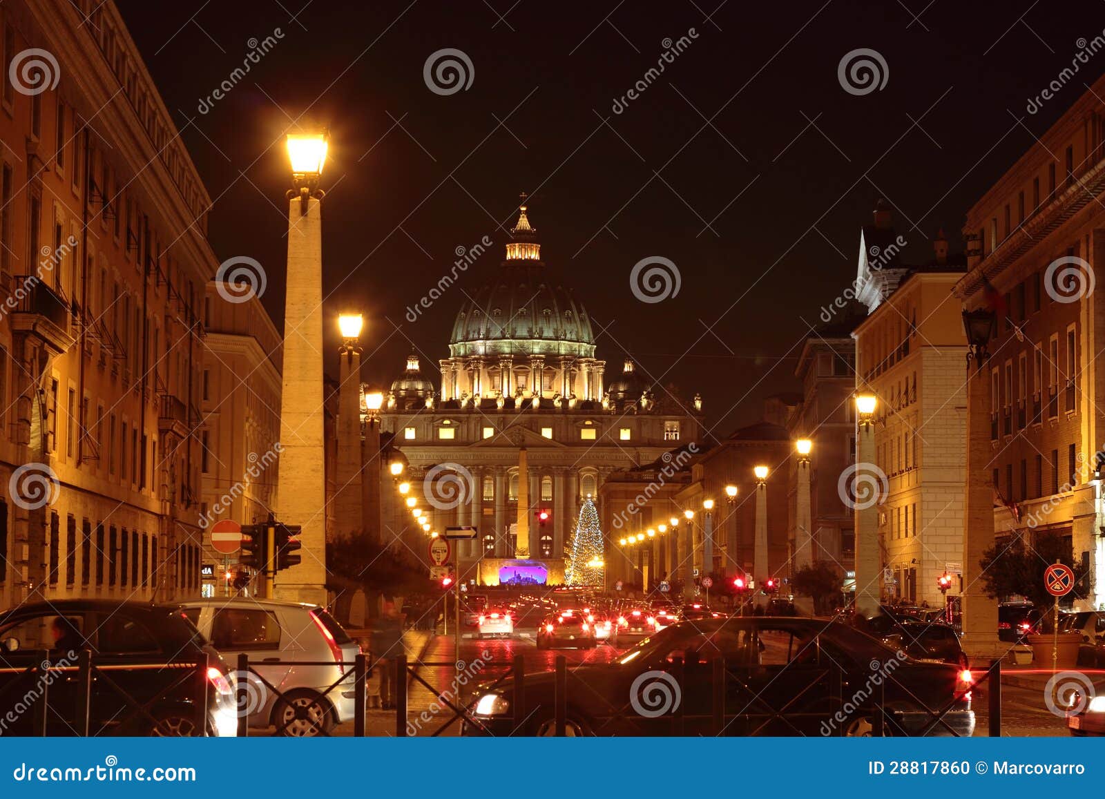 Saint Peter Dome at Night editorial image. Image of european - 28817860