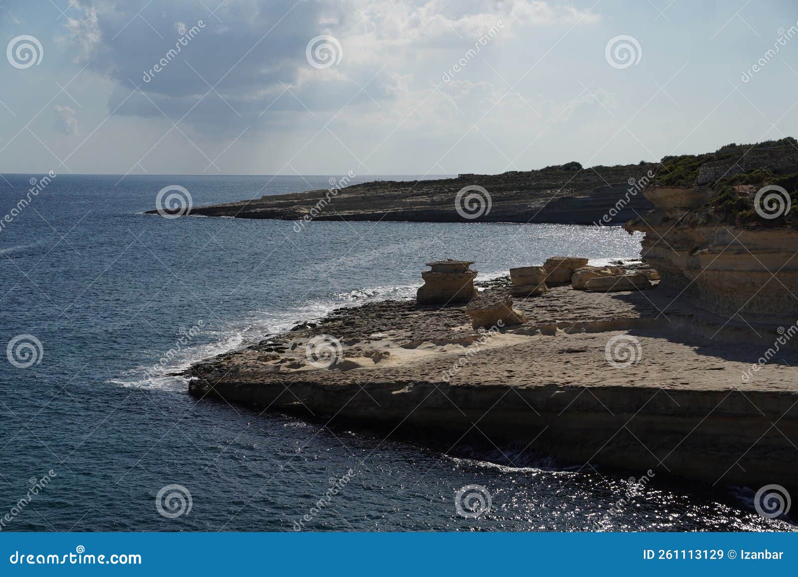 Saint Peter Pools Malta Rock Formation Hole on Rocks Stock Image ...