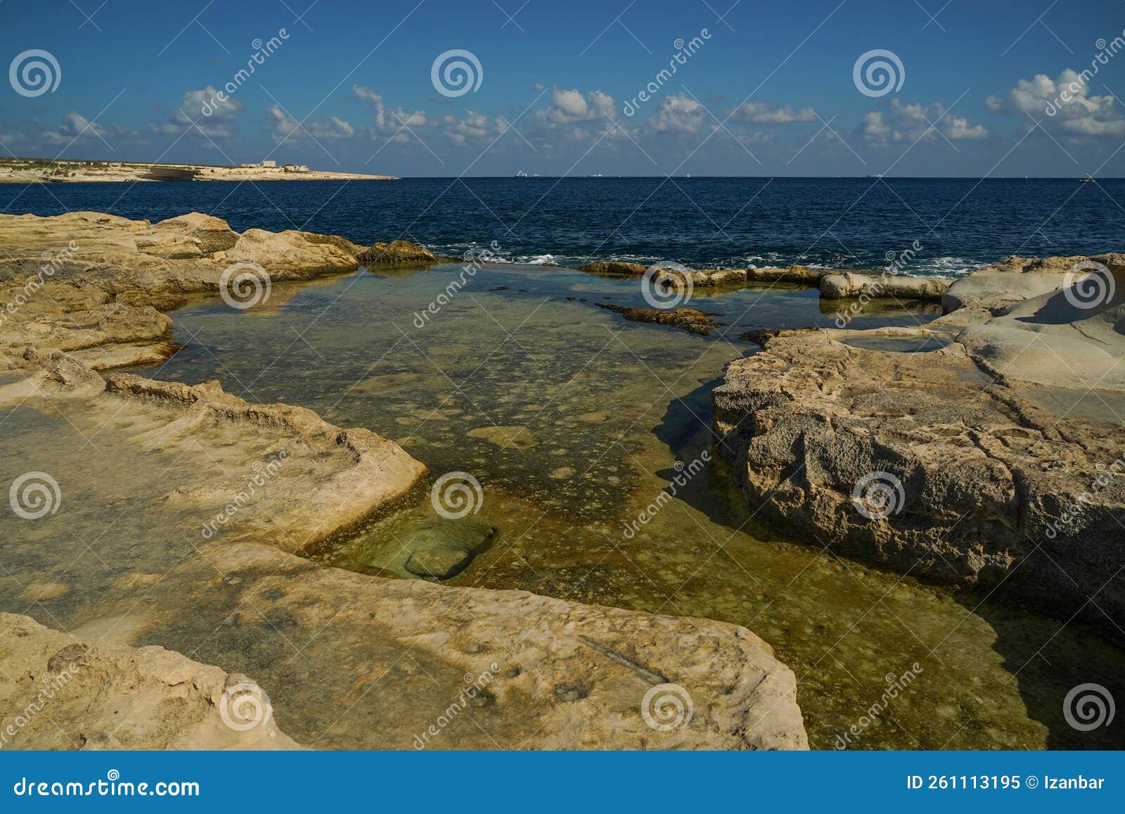 Saint Peter Pools Malta Rock Formation Hole on Rocks Stock Image ...