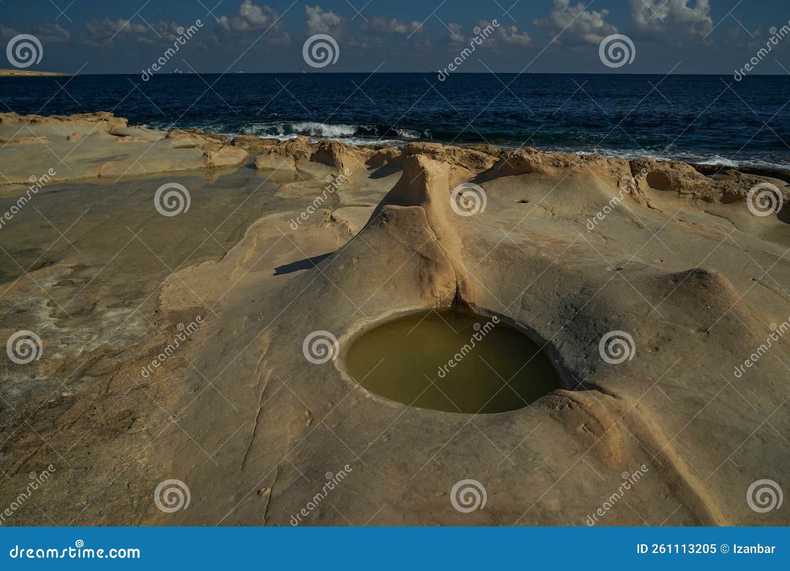 Saint Peter Pools Malta Rock Formation Hole on Rocks Stock Image ...