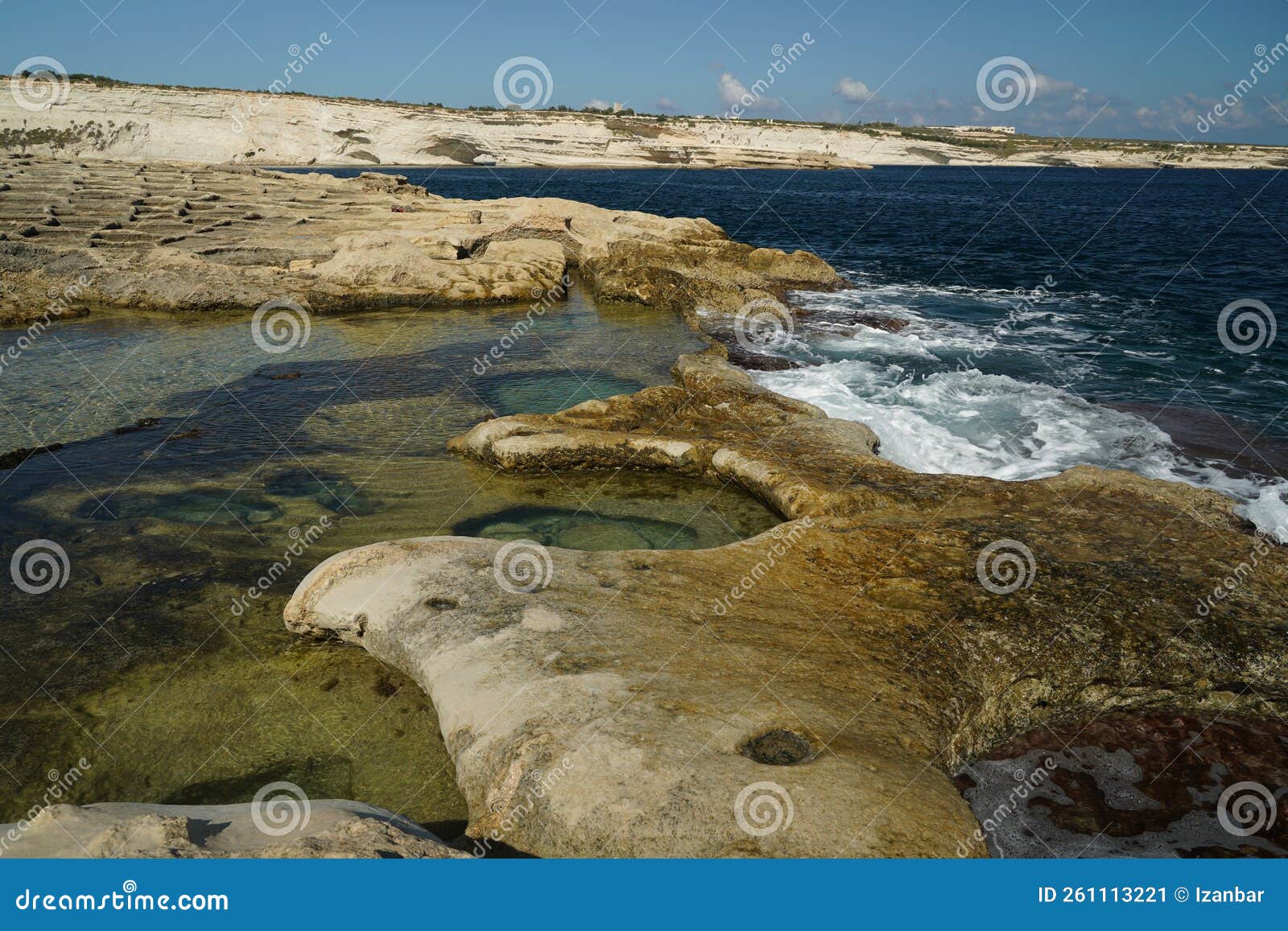 Saint Peter Pools Malta Rock Formation Hole on Rocks Stock Image ...