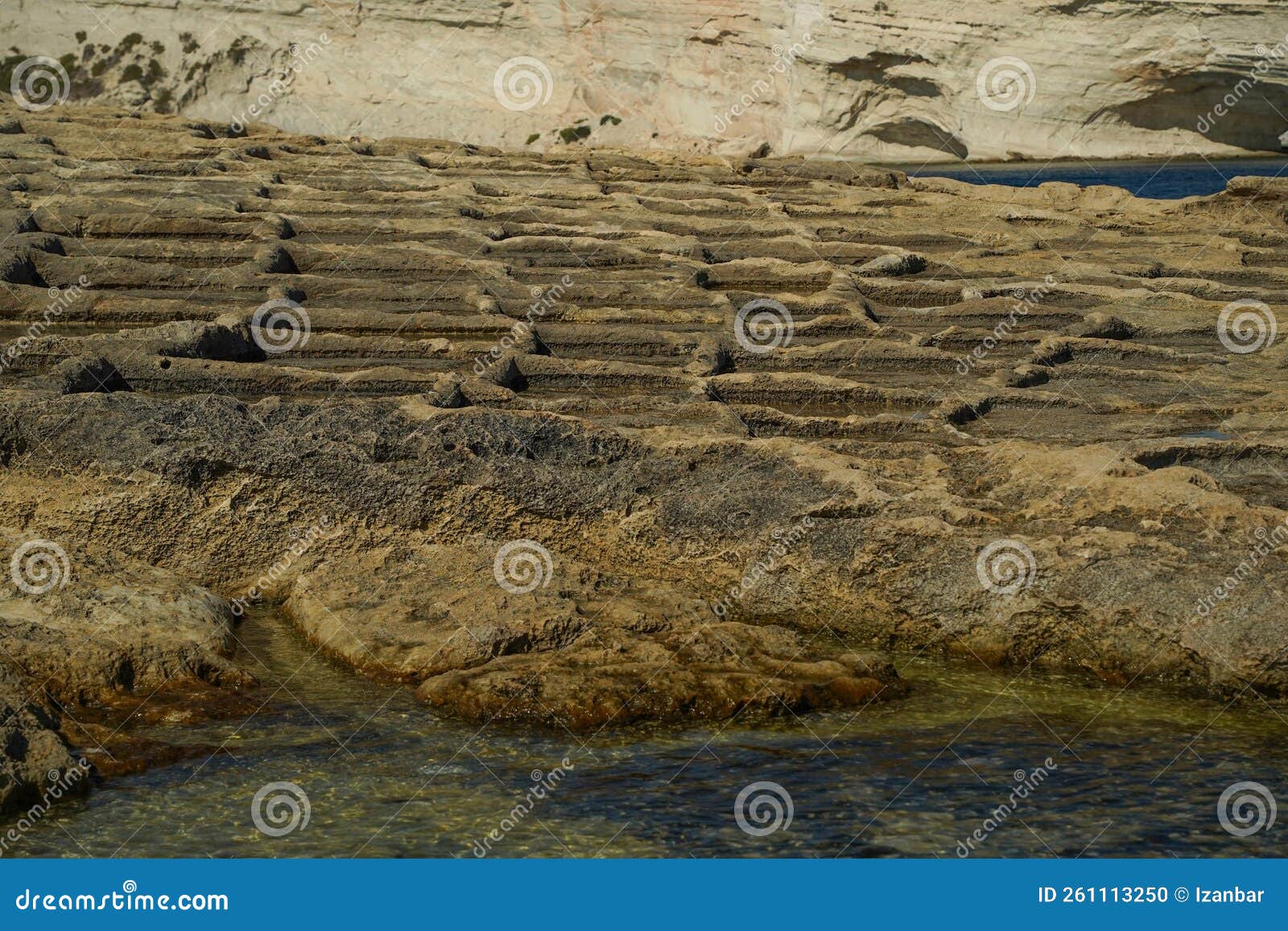 Saint Peter Pools Malta Rock Formation Hole on Rocks Stock Photo ...