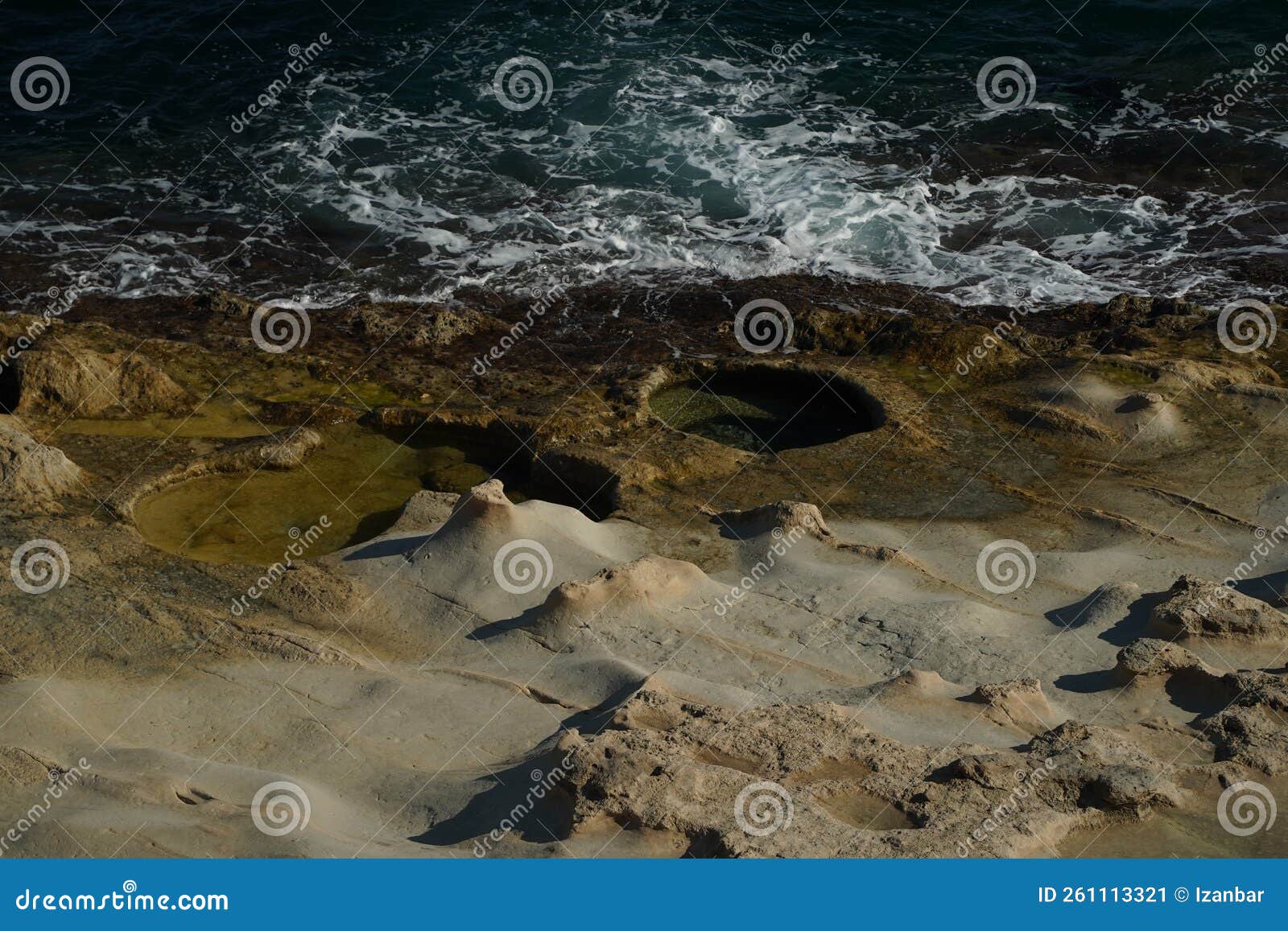 Saint Peter Pools Malta Rock Formation Hole on Rocks Stock Image ...