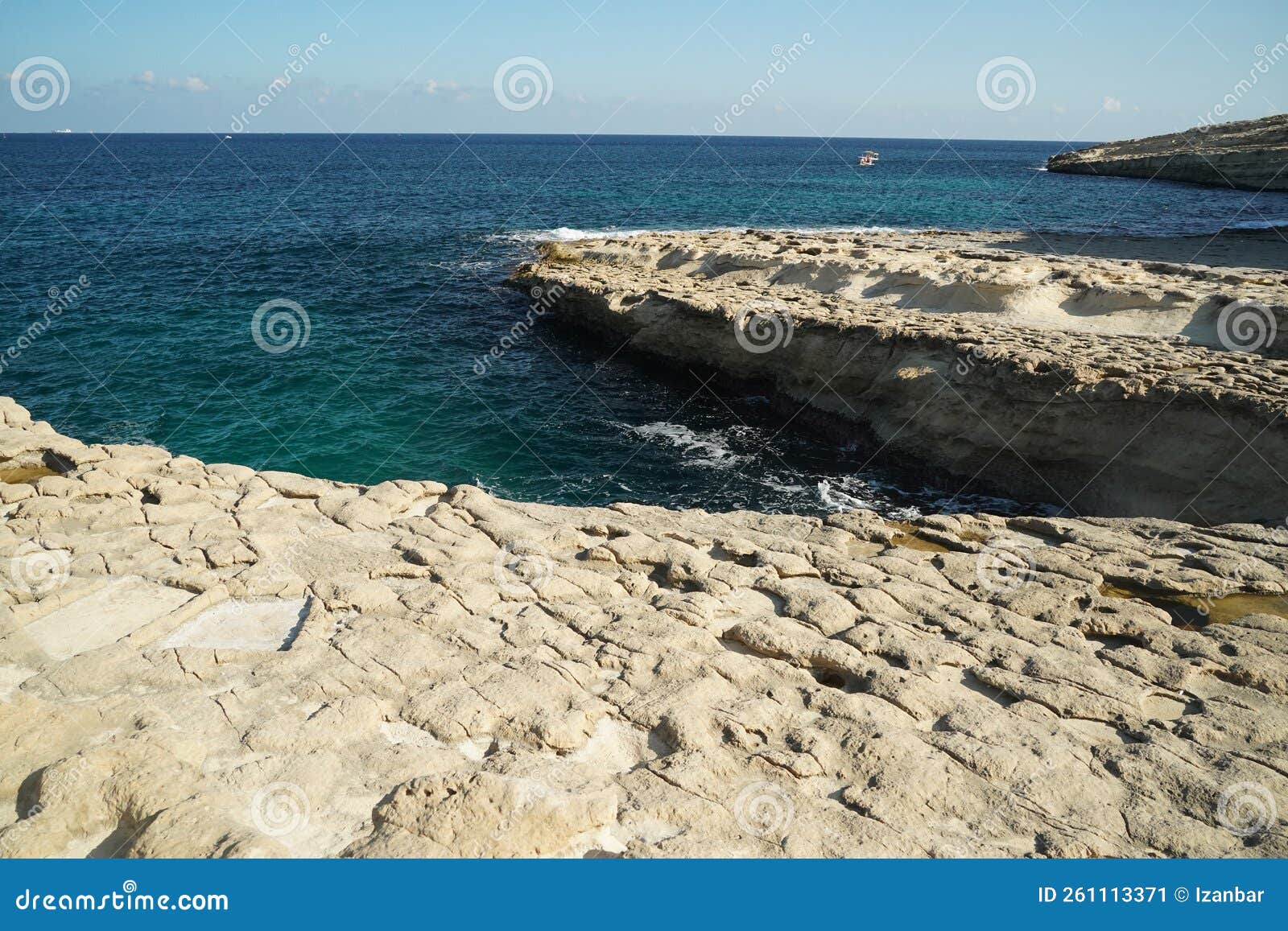 Saint Peter Pools Malta Rock Formation Hole on Rocks Stock Image ...