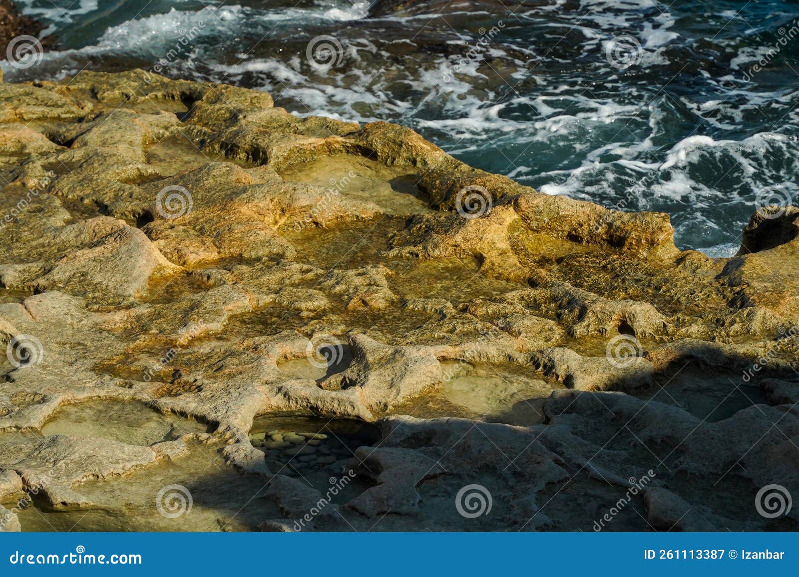 Saint Peter Pools Malta Rock Formation Hole on Rocks Stock Image ...
