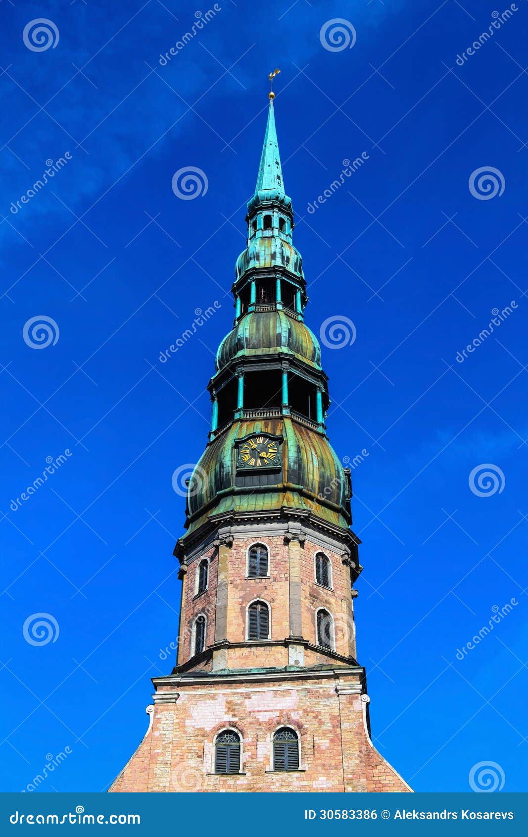 Saint Peter S Church, Riga, Latvia Stock Photo - Image of church, gold ...