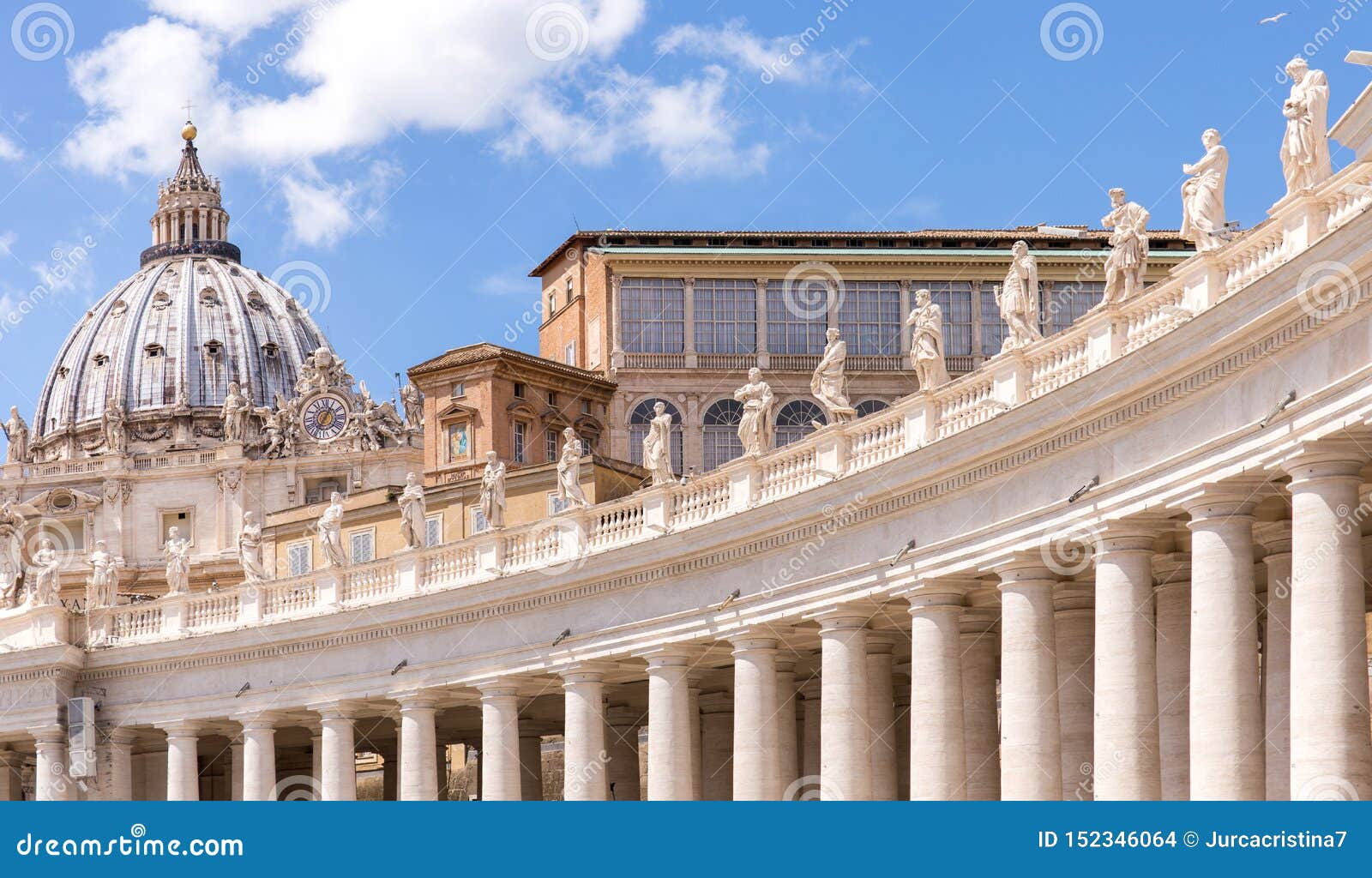 Saint Peter`s Square Colonnade in Vatican City. Stock Photo - Image of ...