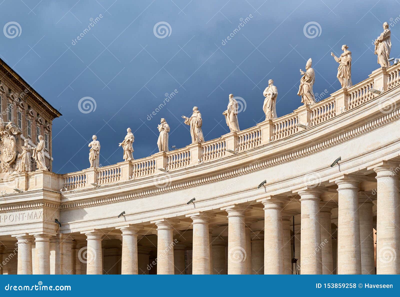 Saint Peter`s Square Details in Vatican Editorial Stock Photo - Image ...