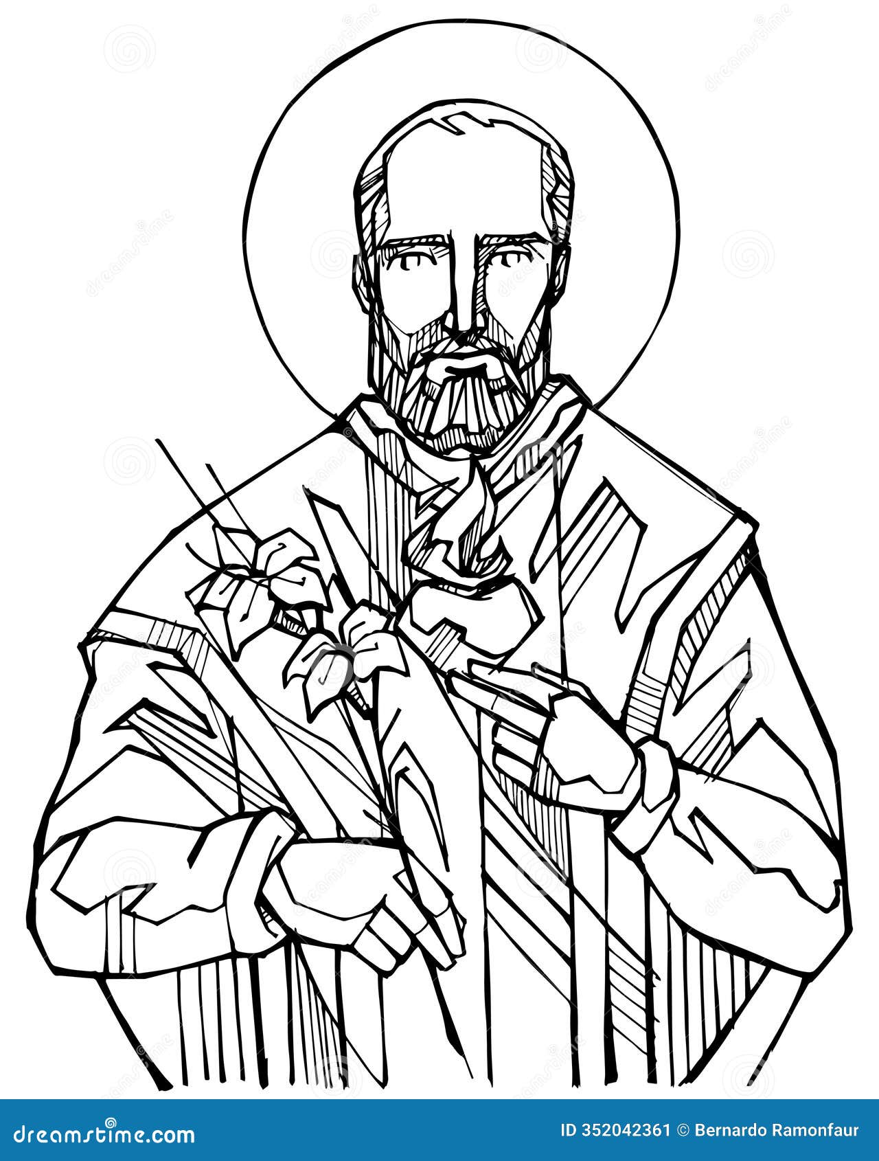 Saint Philip Neri Ink Illustration Stock Illustration - Illustration of ...