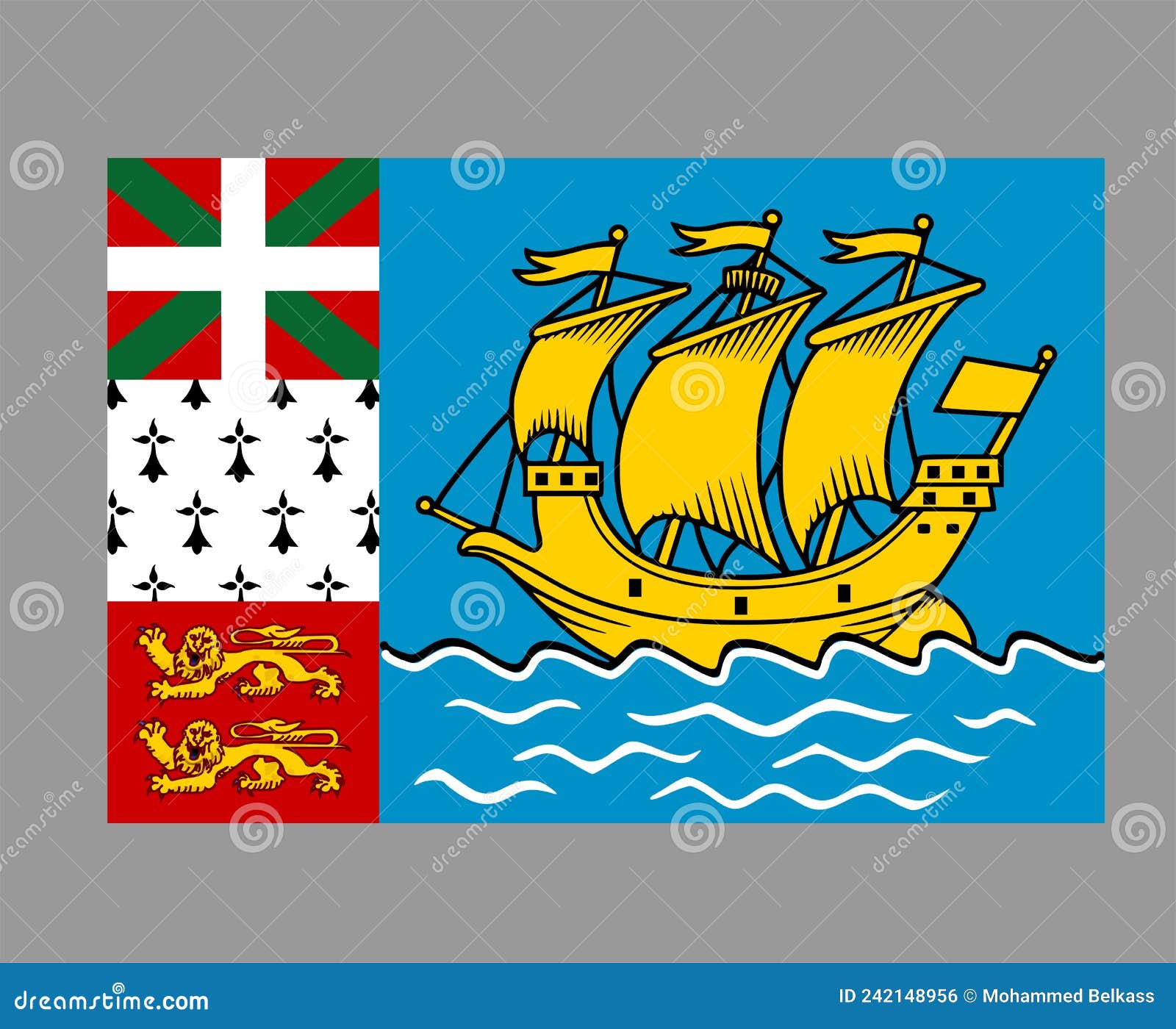 Saint Pierre and Miquelon Flag National North America Emblem Symbol ...