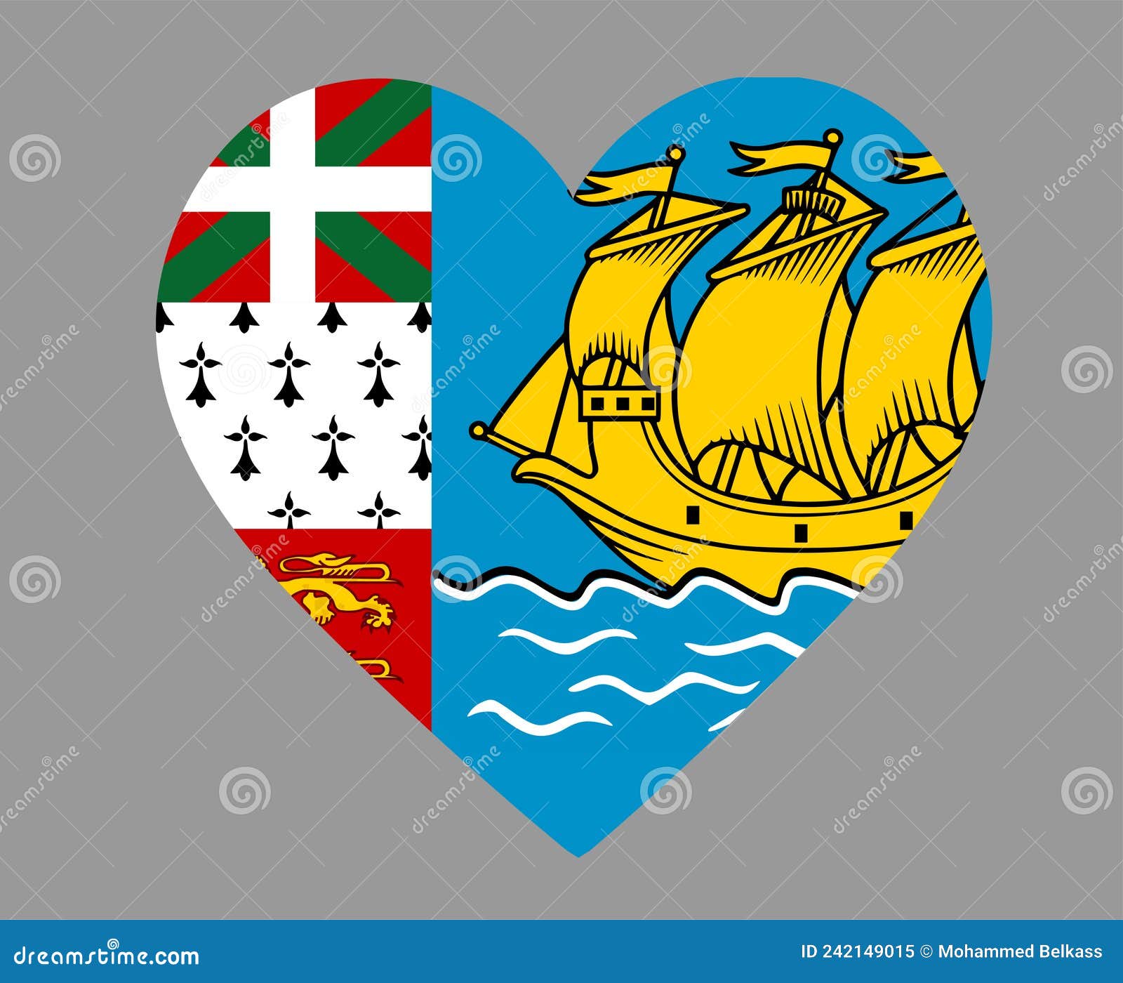 Saint Pierre and Miquelon Flag National North America Emblem Heart Icon ...