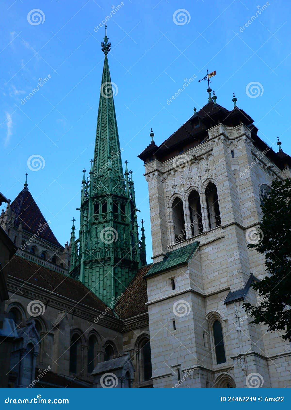 Saint Pierre, Geneve ( Suisse ) Stock Image - Image of white, tree ...