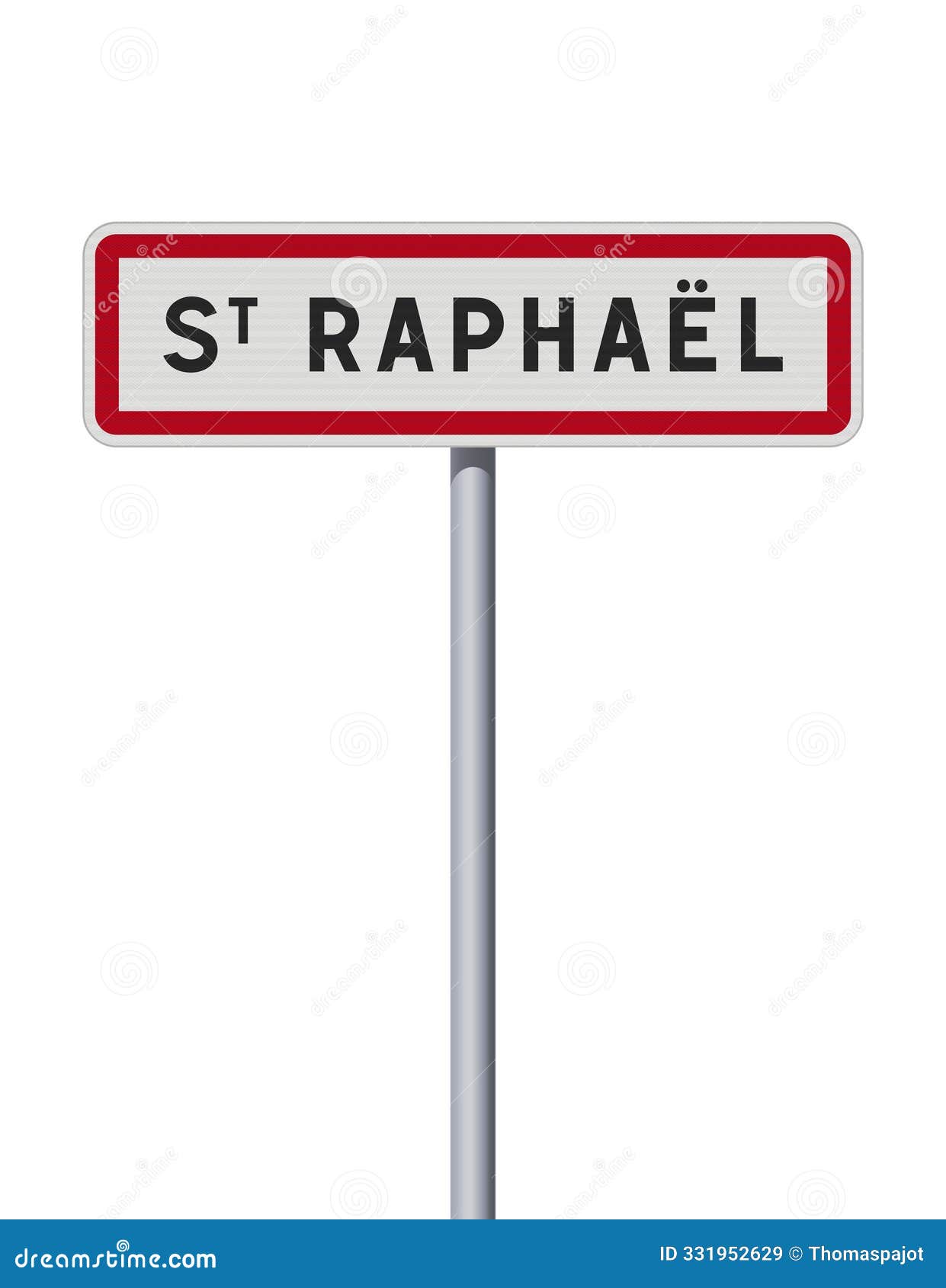 City of Saint-Raphael Entrance Road Sign Stock Vector - Illustration of ...
