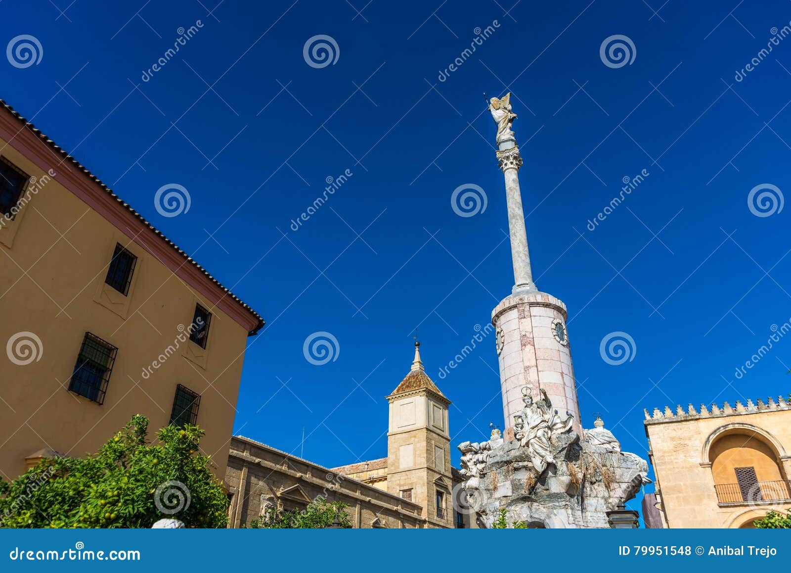 Saint Raphael Triumph Statue in Cordoba, Spain. Stock Photo - Image of ...