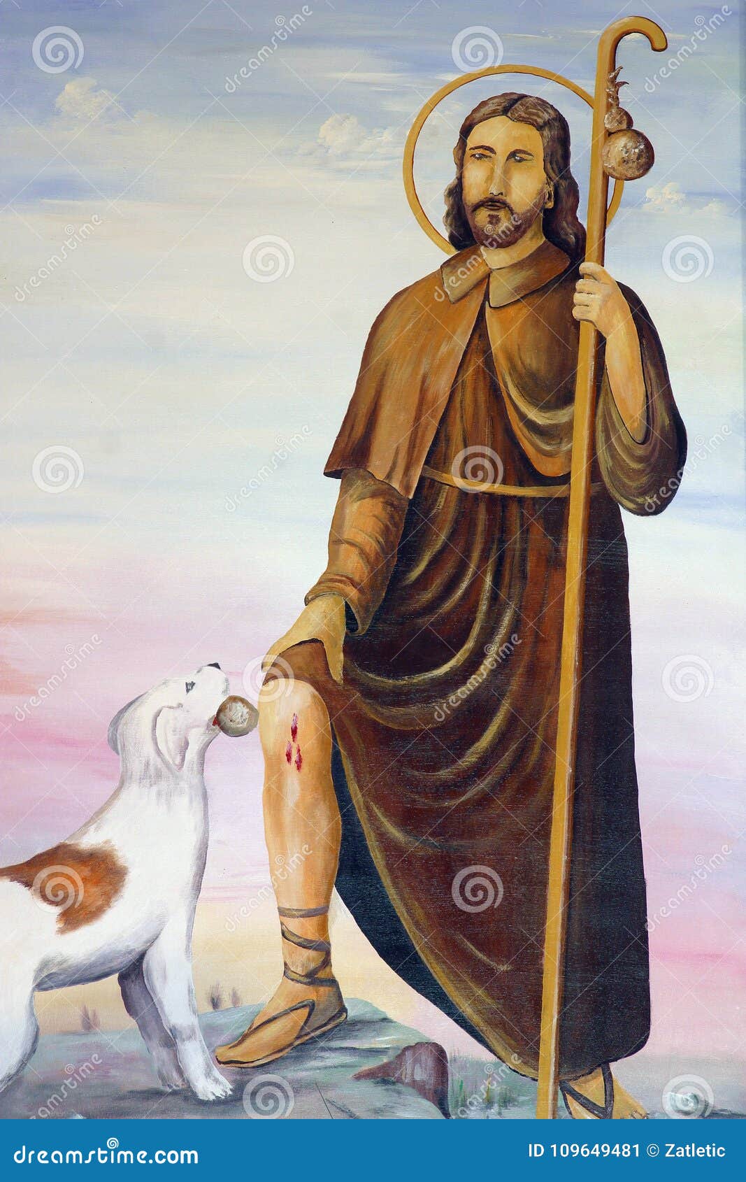 Saint Roch ilustração stock. Ilustração de cruz, arquitetura - 109649481