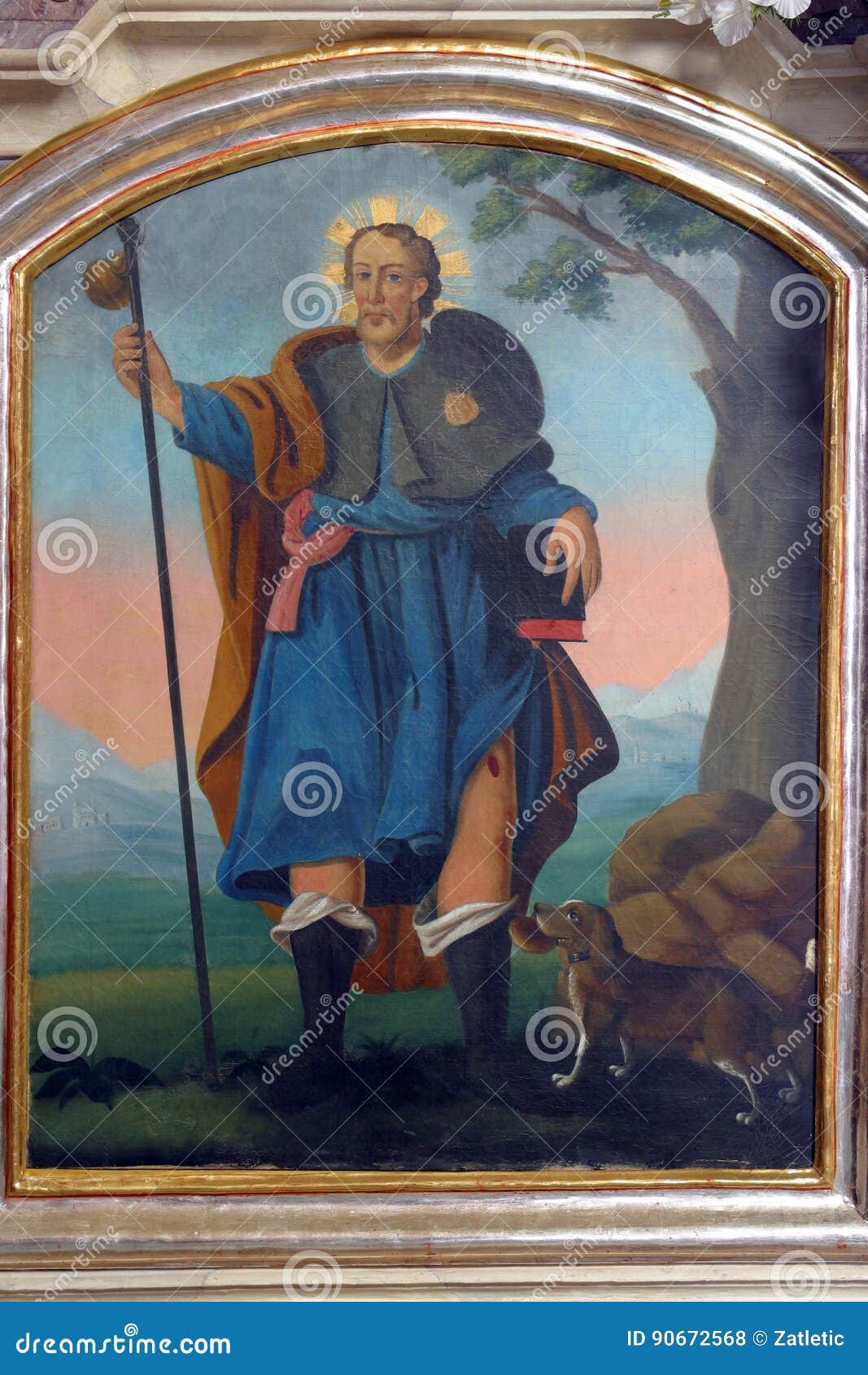 Saint Roch, Fresco In The Church Of St. Catherine Of Alexandria In ...