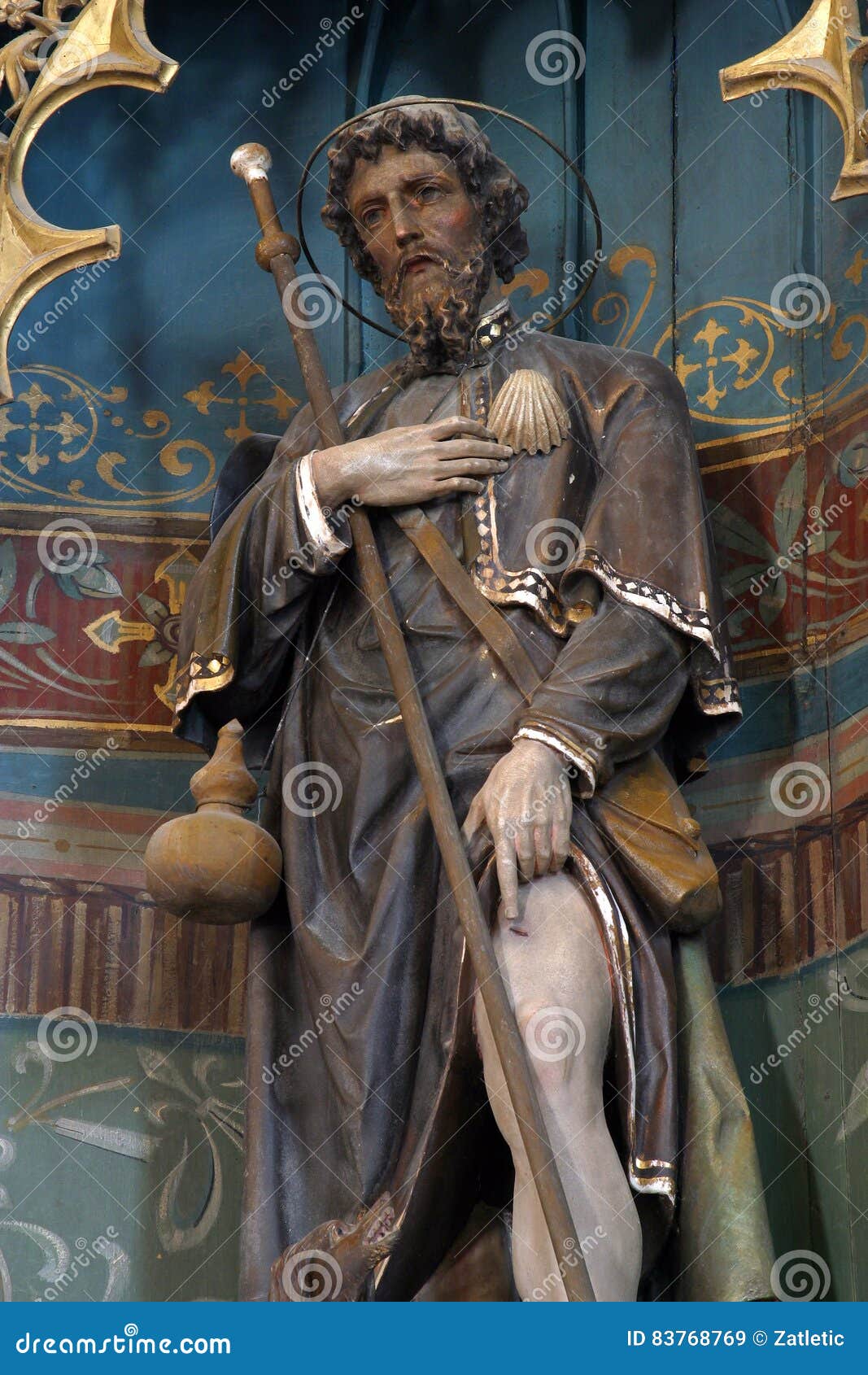 Saint Roch stock image. Image of statue, holy, roch, spiritual - 83768769