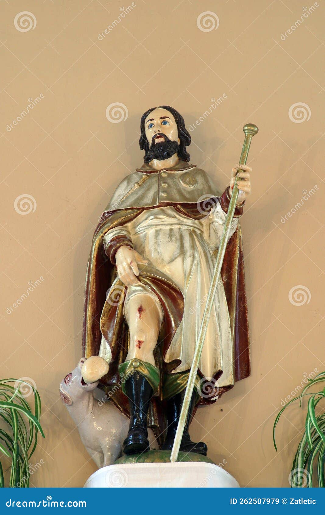 Saint Roch, Statue on the Main Altar in the Chapel of Saint Roch in ...
