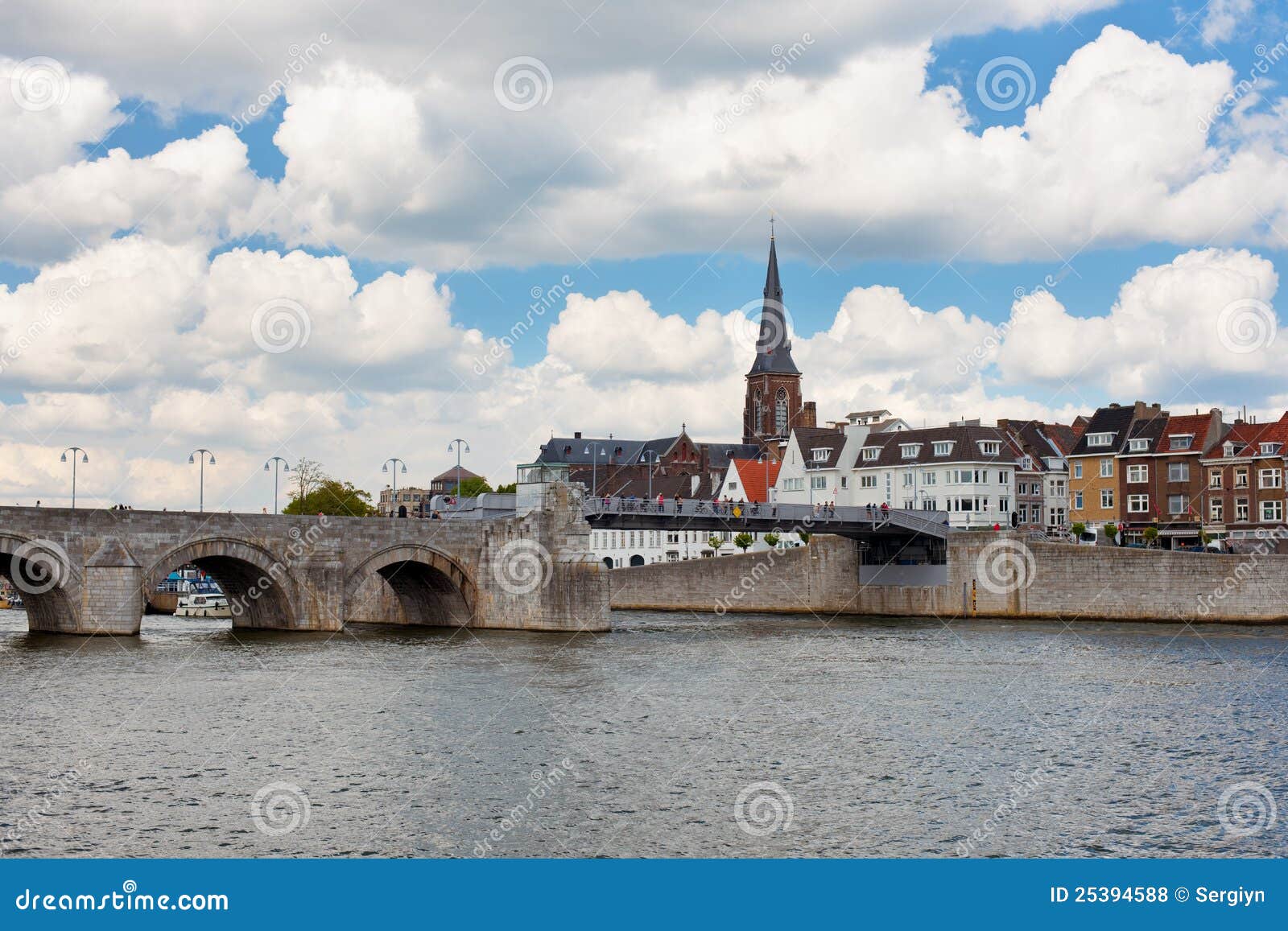 Saint Servatius Bridge in Maastricht Stock Photo - Image of exterior ...