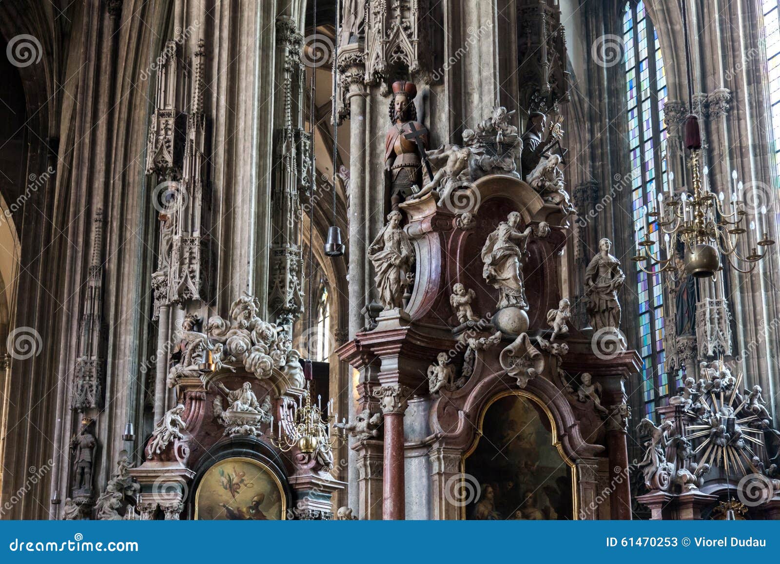 Saint Stephen Cathedral Interior, Vienna Stock Image - Image of church ...