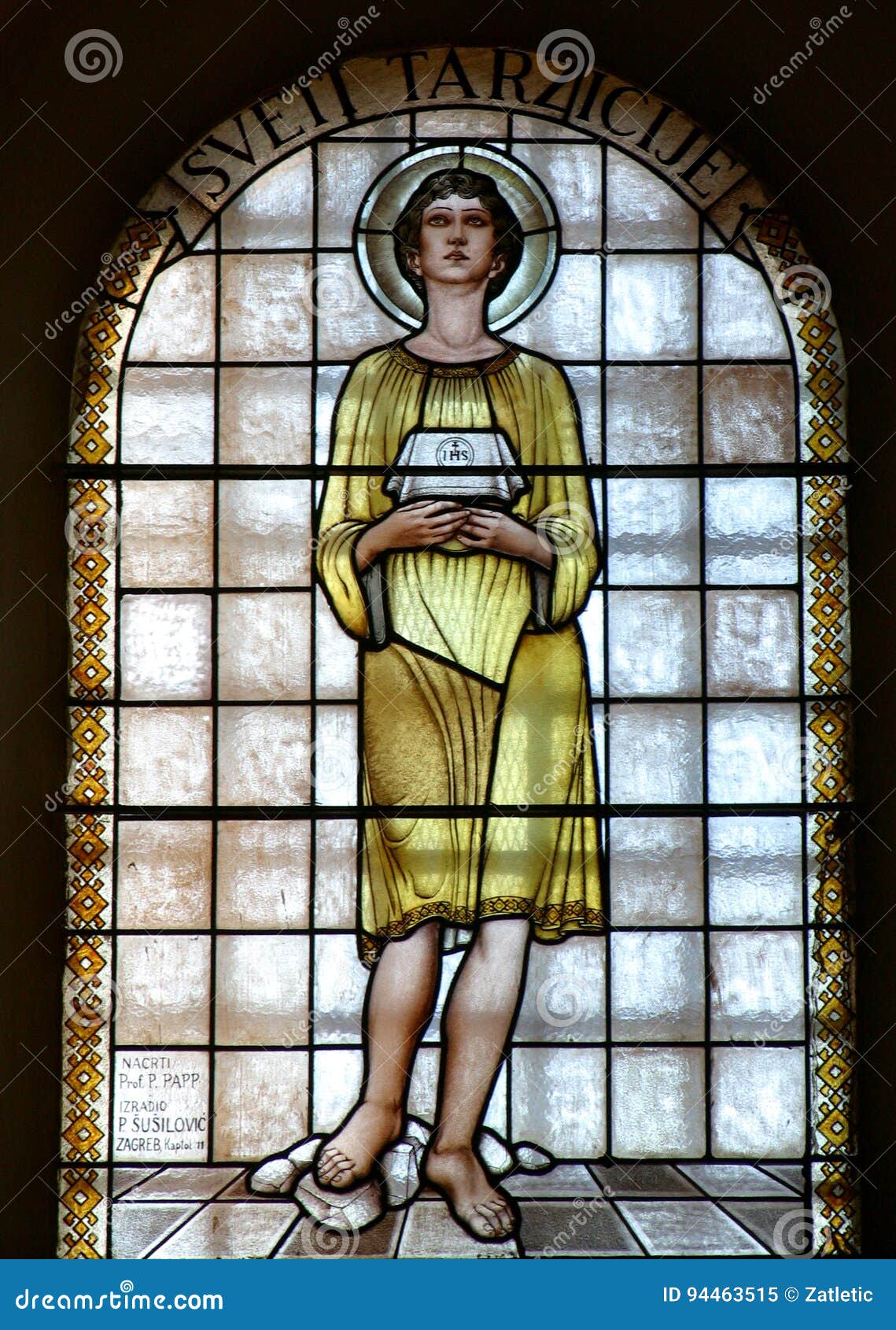 Saint Tarcisius stock image. Image of glass, holy, gospel - 94463515