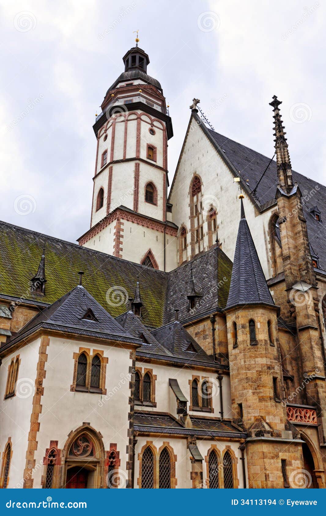 Saint Thomas Church at Leipzig Stock Photo - Image of bell, building ...