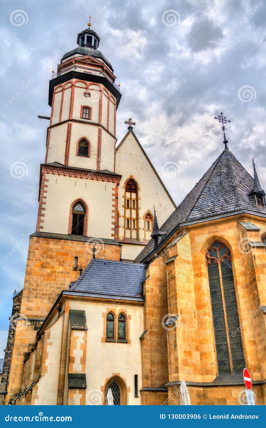 St. Thomas Church in Leipzig, Germany Stock Photo - Image of blue ...