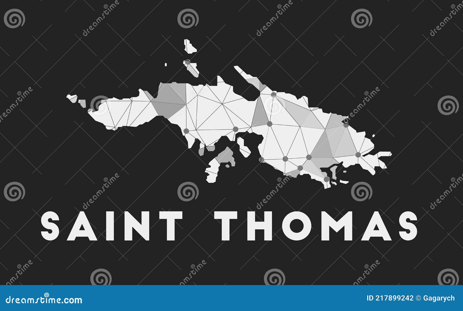 Saint Thomas, U. S. Virgin Island. Realistic Satellite Background Map ...