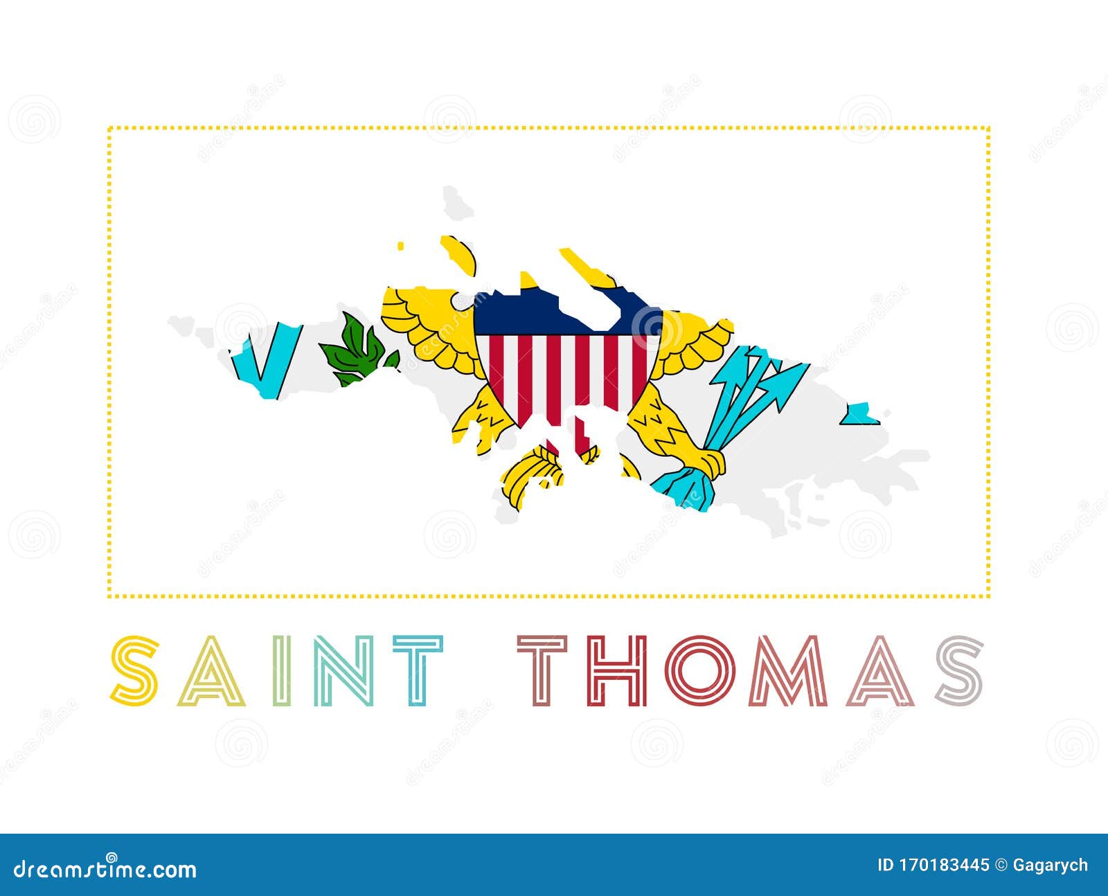 Saint Thomas Logo. Map of Saint Thomas with. Stock Vector ...