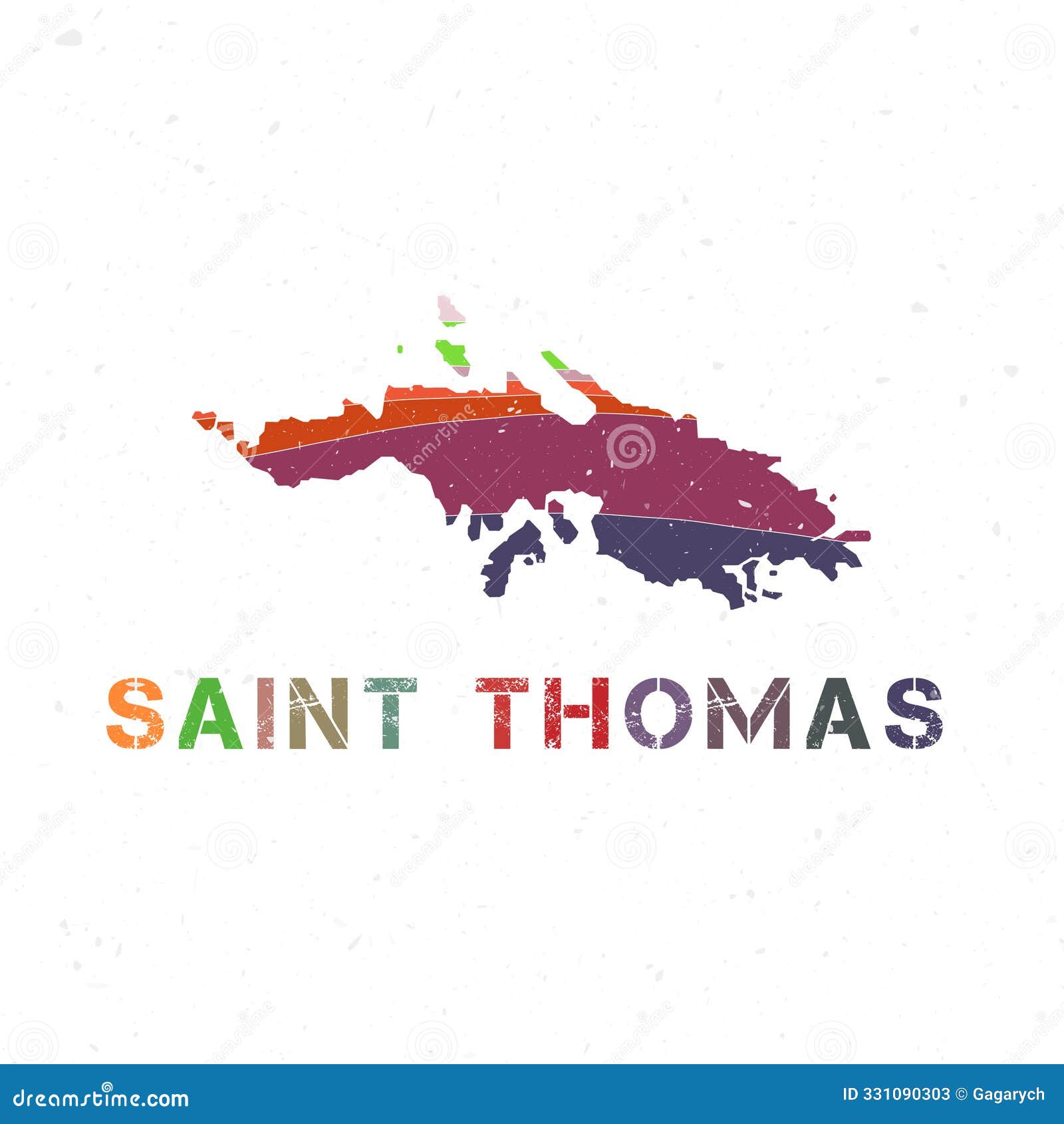 Saint Thomas Map Design. Shape of the Island with Beautiful Geometric ...