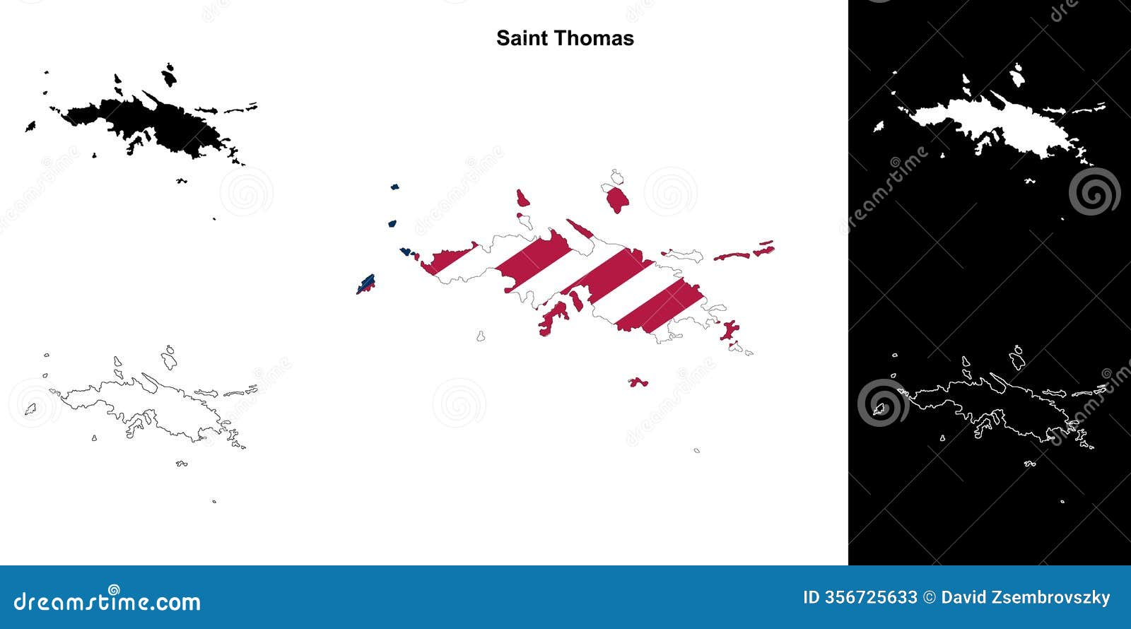 Saint Thomas outline map stock vector. Illustration of region - 356725633