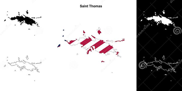 Saint Thomas outline map stock vector. Illustration of region - 356725633