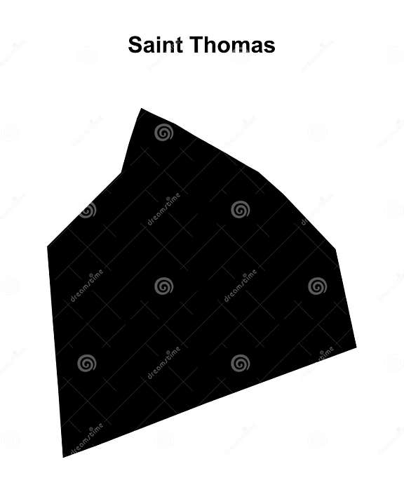 Saint Thomas outline map stock vector. Illustration of territory ...