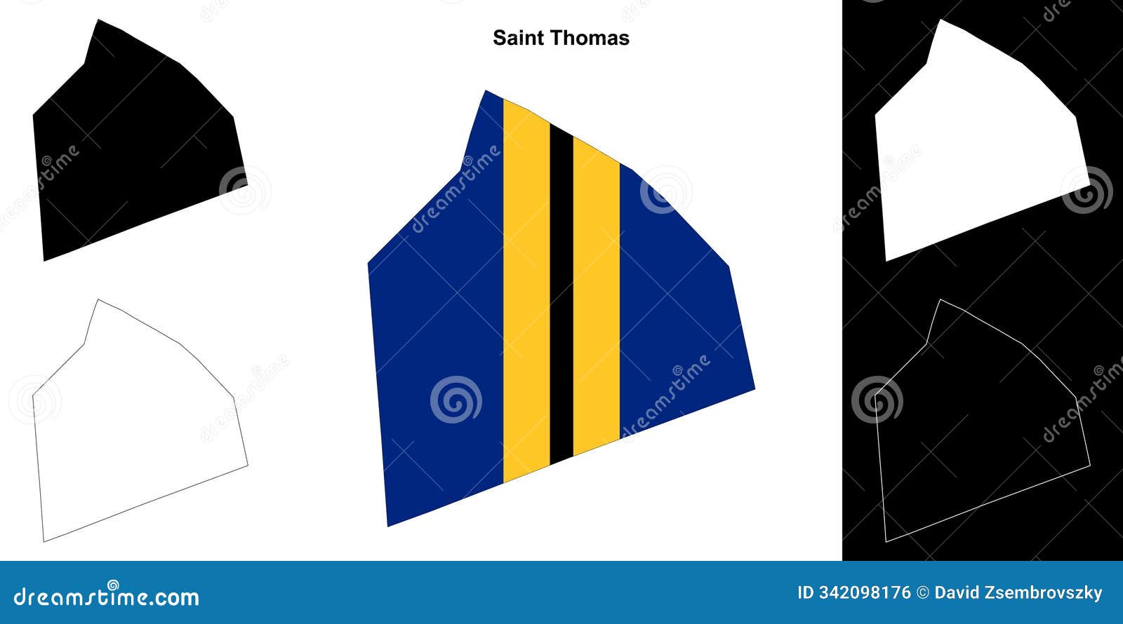 Saint Thomas outline map stock illustration. Illustration of boundary ...