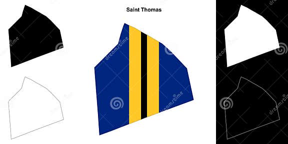 Saint Thomas outline map stock illustration. Illustration of boundary ...